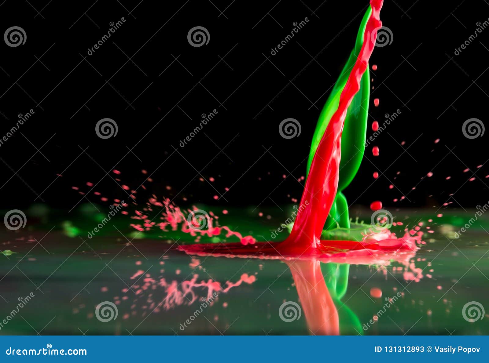 Bursts and Splashes from Falling Paints of Different Colors Stock Image ...