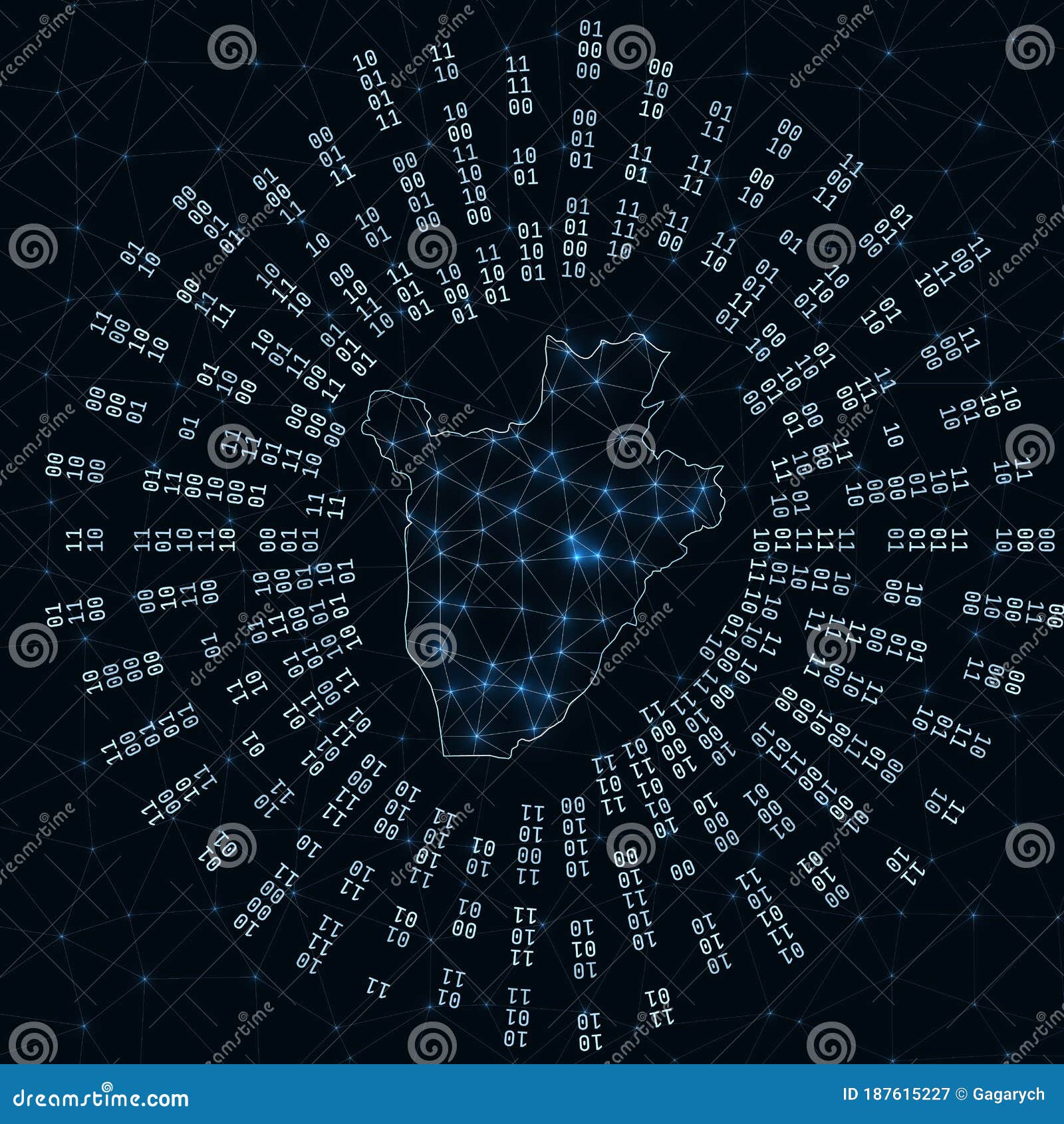 Burundi digital map. stock vector. Illustration of cyberspace - 187615227