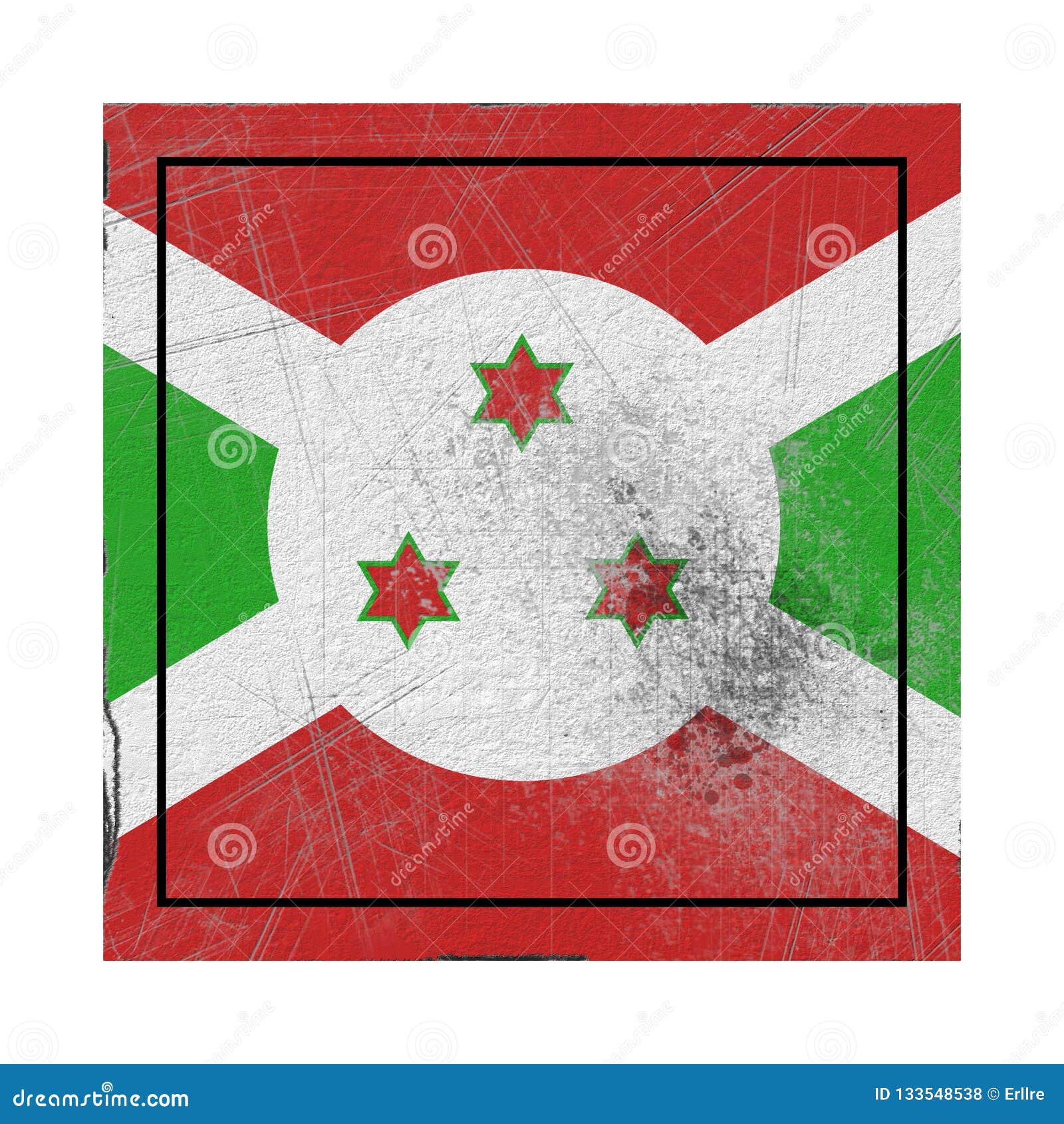 Burundi Flag in Concrete Square Stock Illustration - Illustration of ...