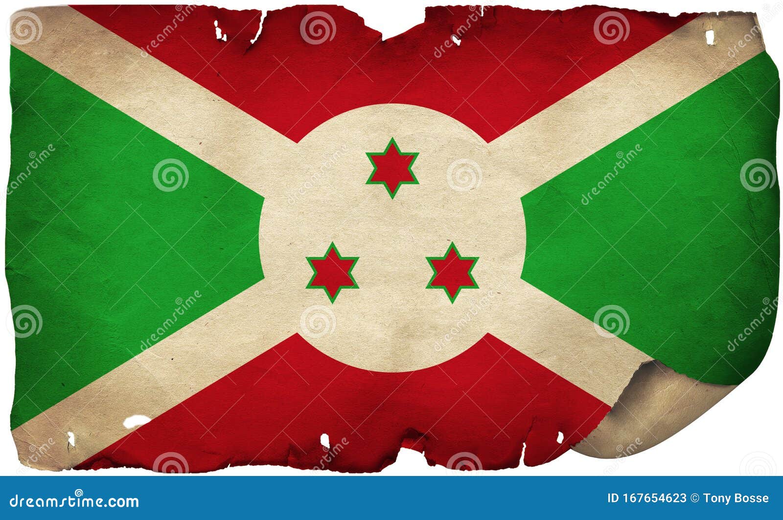 Burundi Flag On Transparent Background Vector Illustration ...