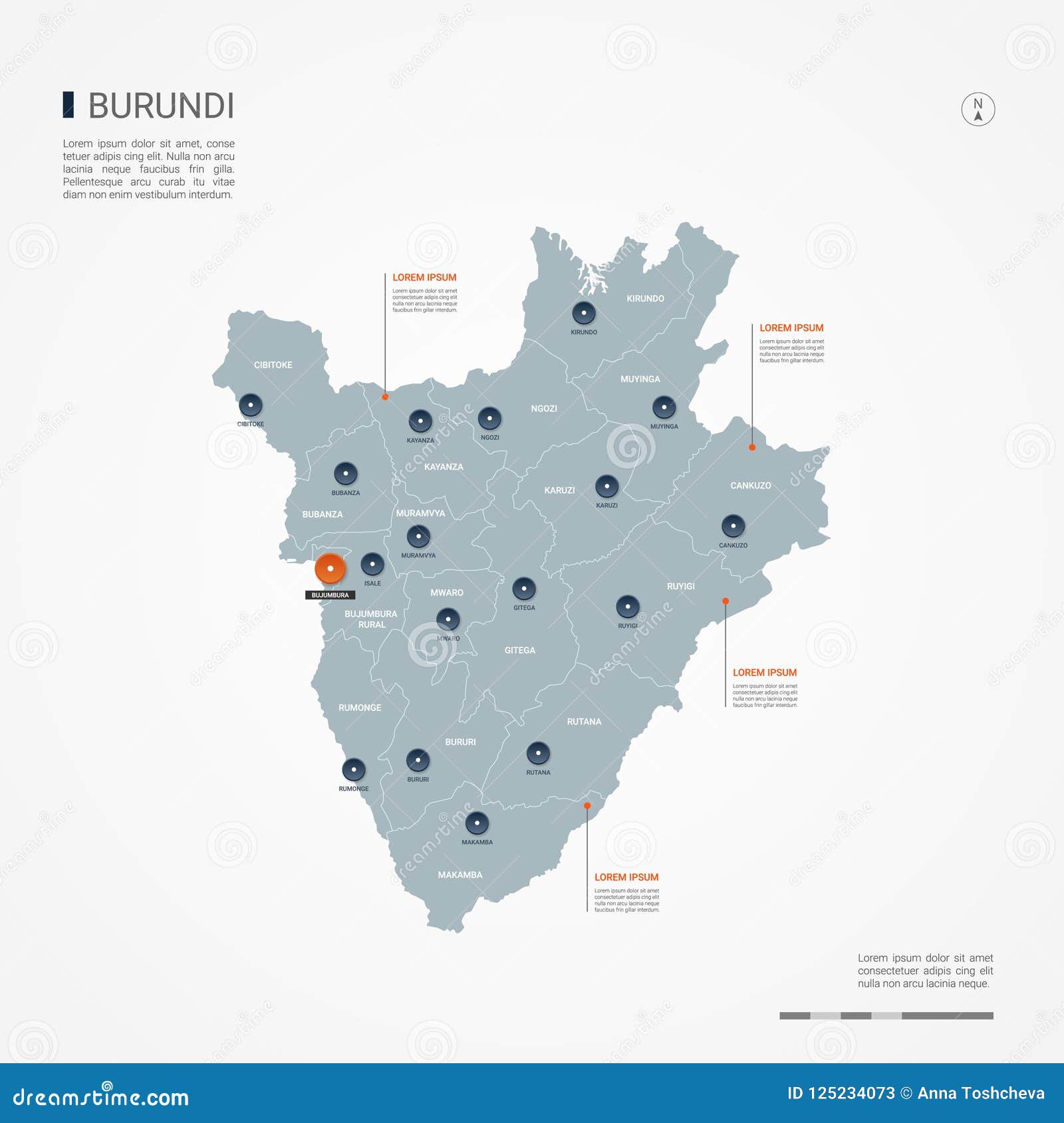 Burundi Infographic Map Vector Illustration. Stock Vector ...