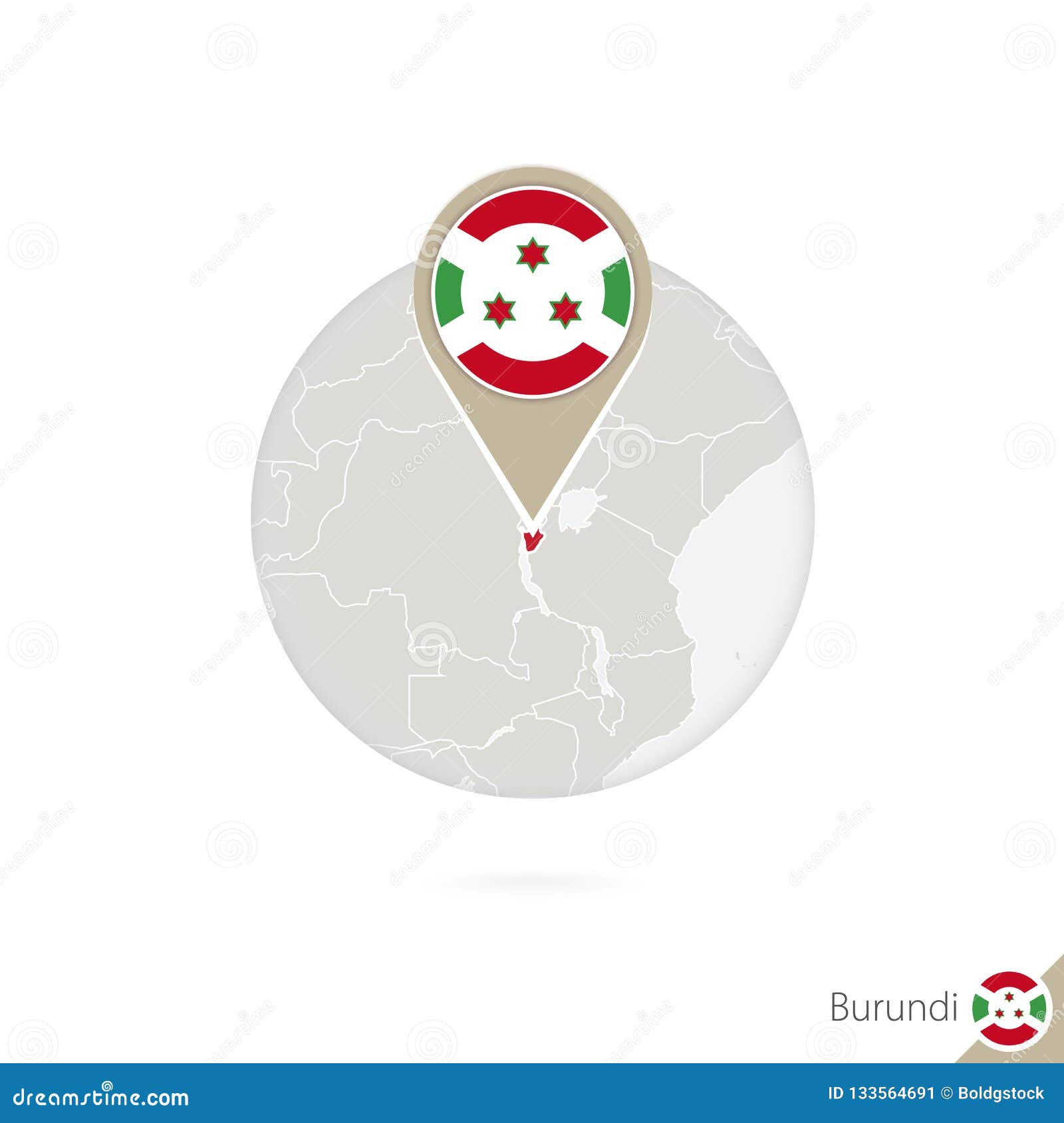 Burundi Map and Flag in Circle. Map of Burundi, Burundi Flag Pin Stock ...