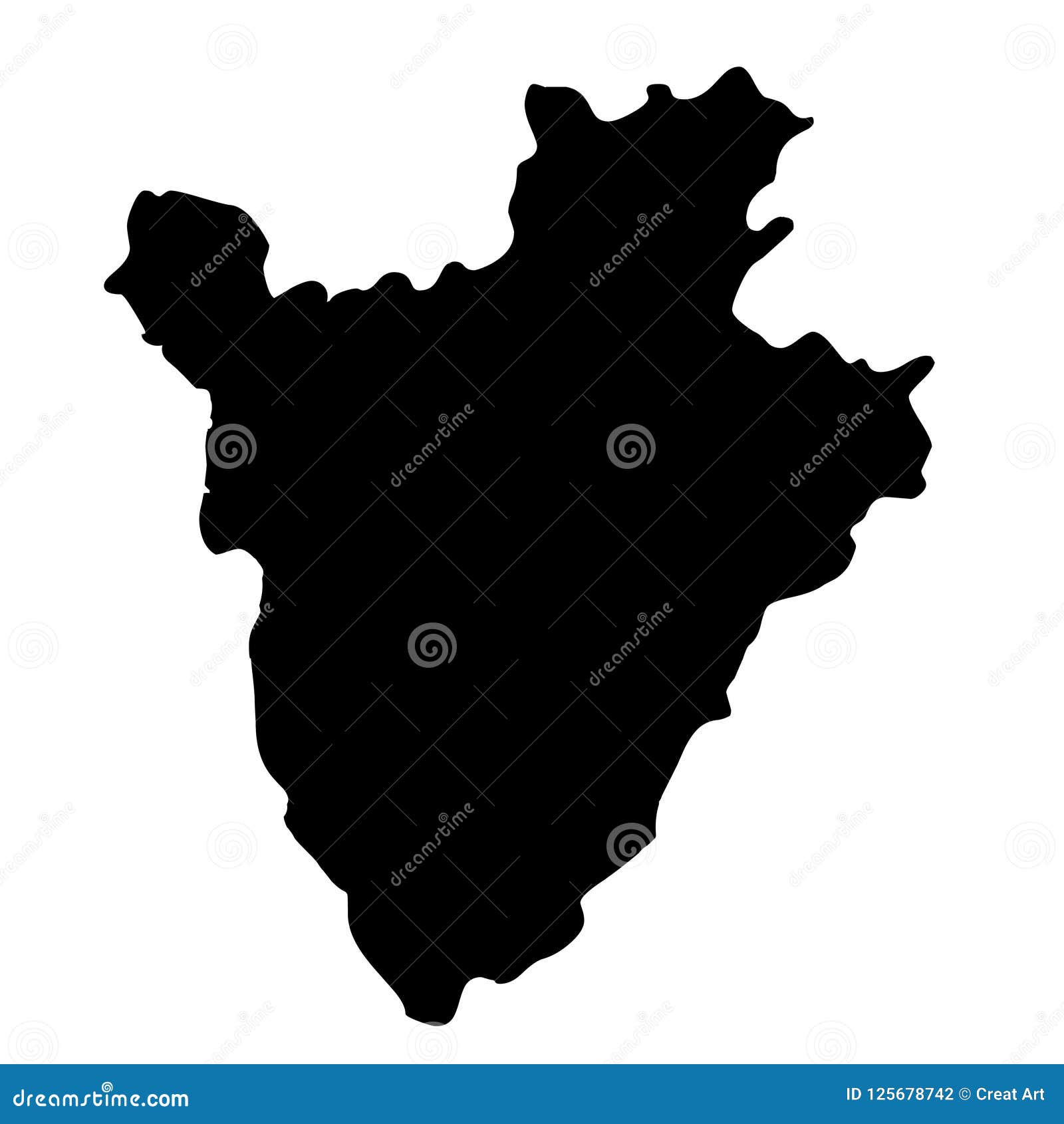 Burundi Map Silhouette Vector Illustration Stock Vector Illustration