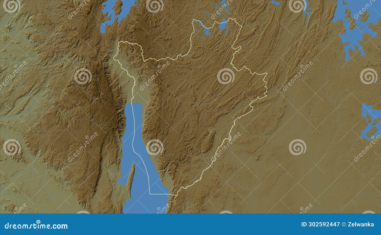 Burundi outlined. Physical stock illustration. Illustration of burundi ...