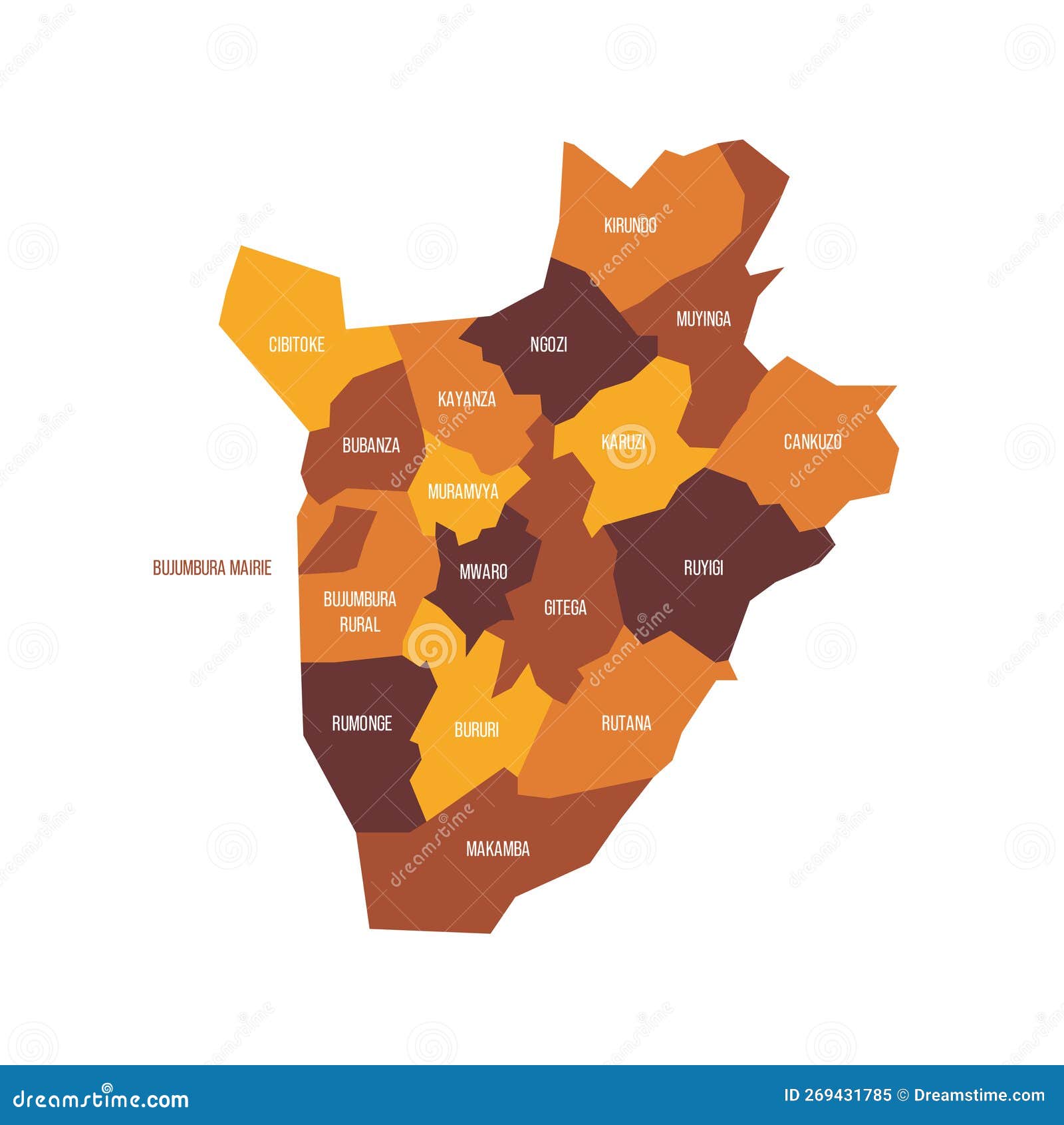 Burundi Political Map of Administrative Divisions Stock Vector ... Burundi Political Map of Administrative Divisions Stock Vector ...