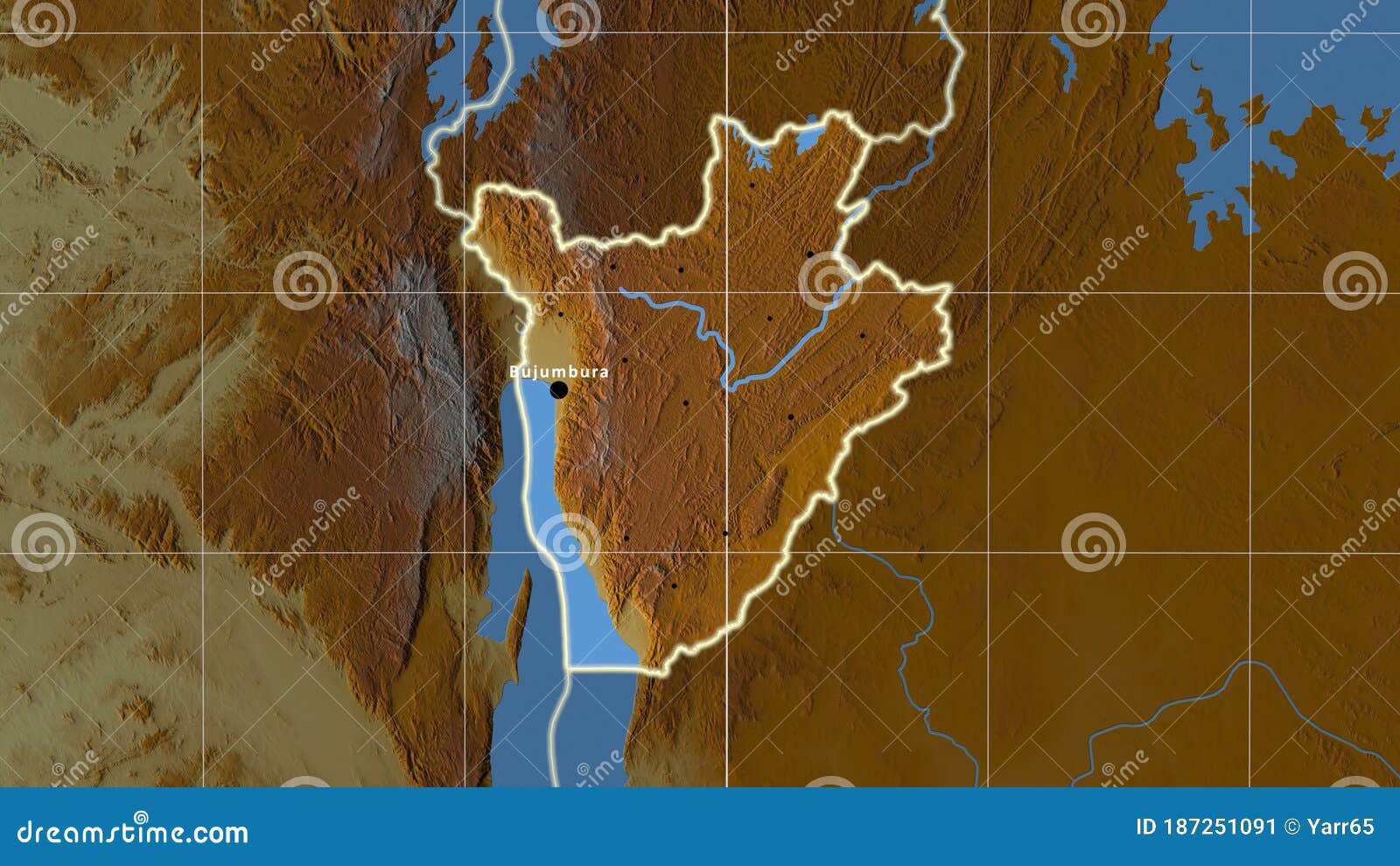 Burundi - Relief. Composition, Borders Stock Illustration ...