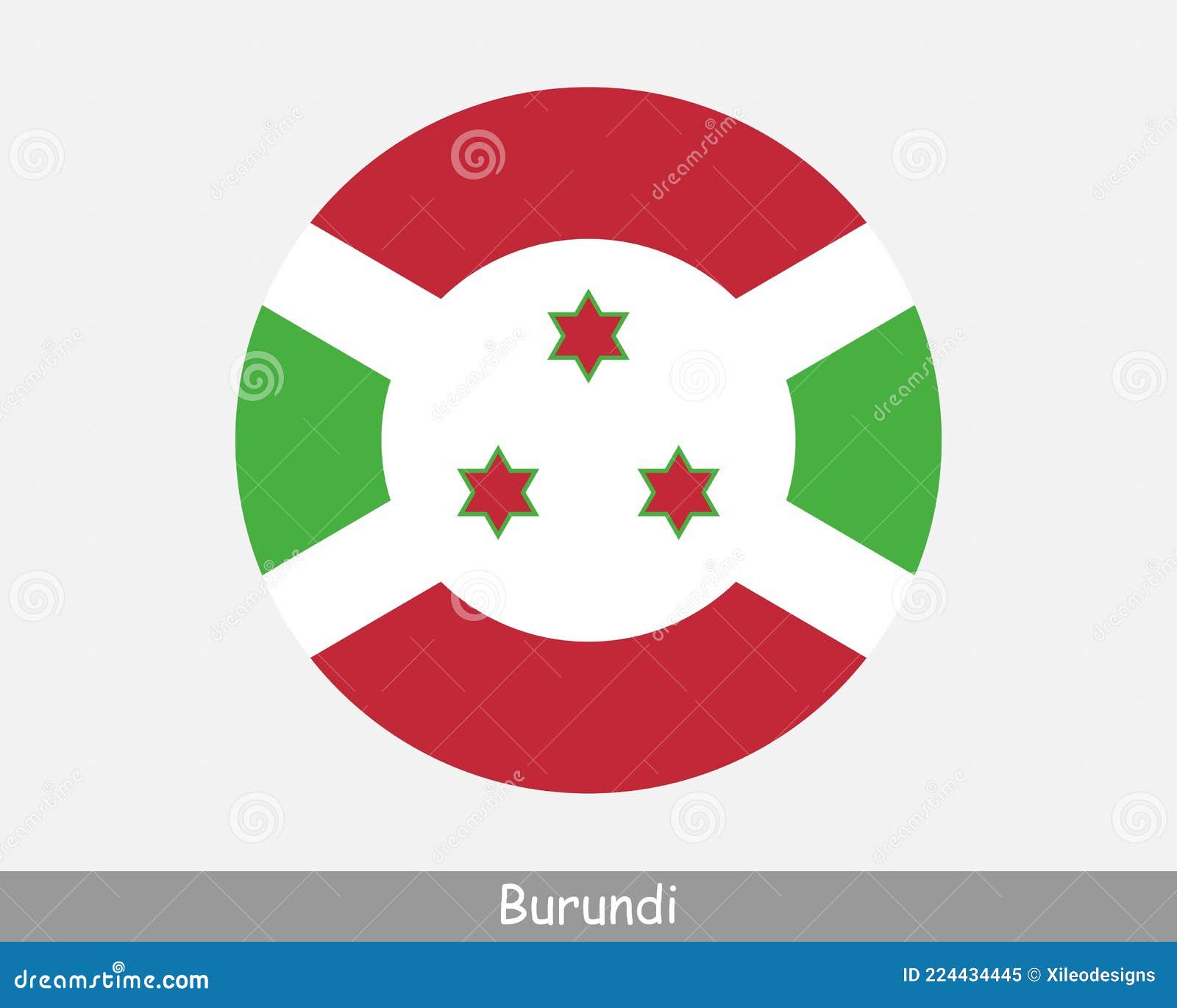 Burundi Round Circle Flag. Burundian Circular Button Banner Icon Stock ...