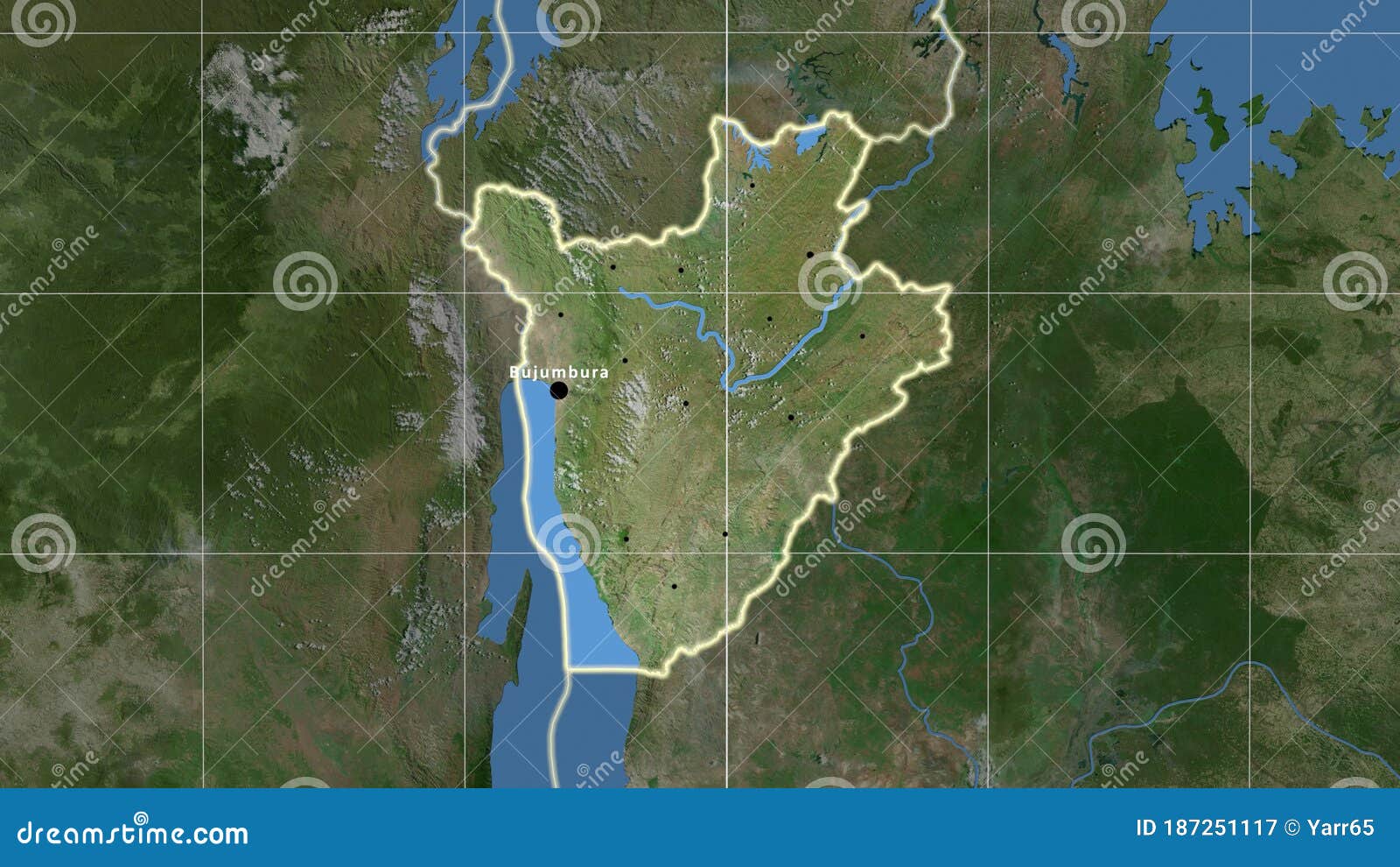 Burundi - Satellite. Composition, Borders Stock Illustration ...