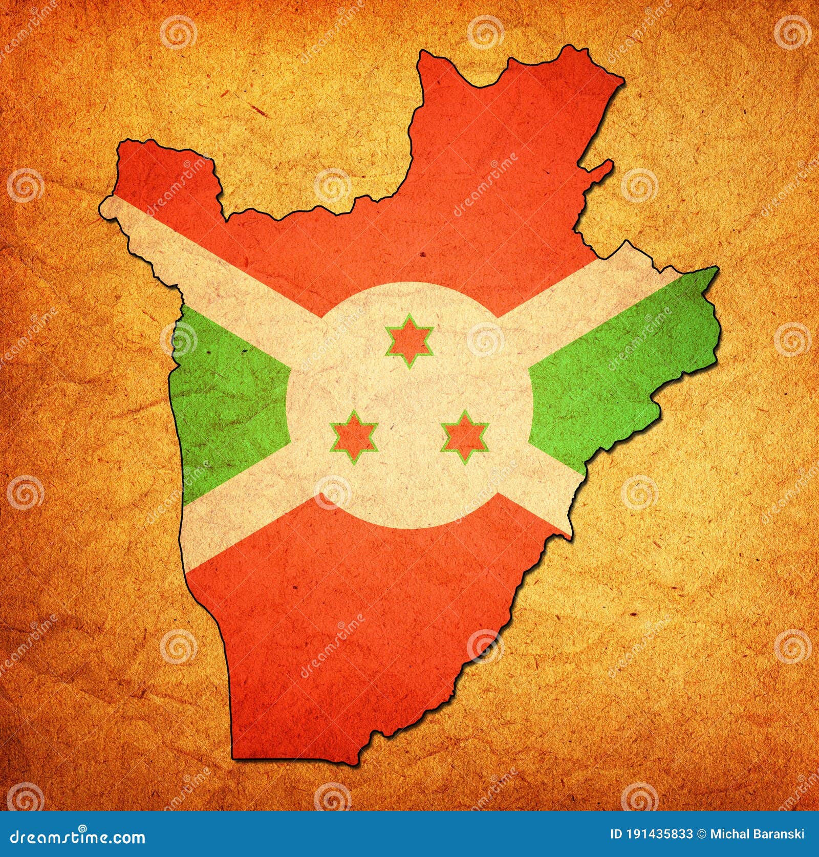Burundi Territory with Flag Stock Illustration - Illustration of symbol ...