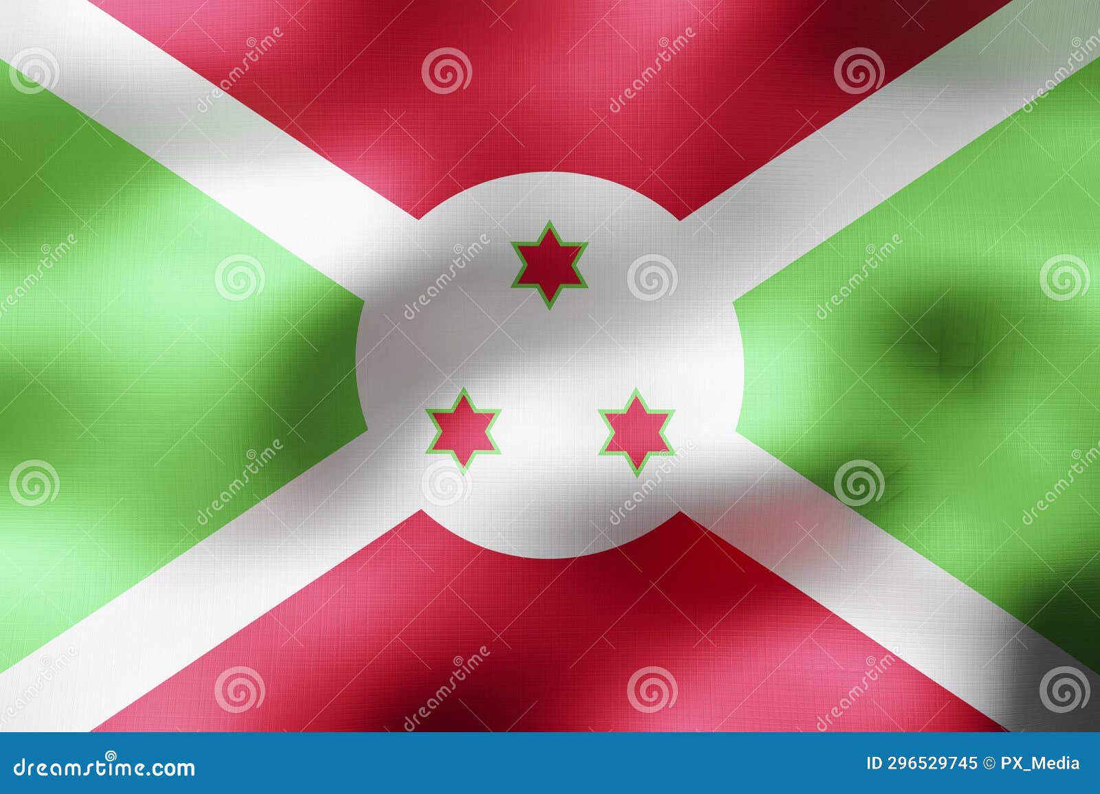 Burundi - Textile Flag - 3d Illustration Stock Illustration ...