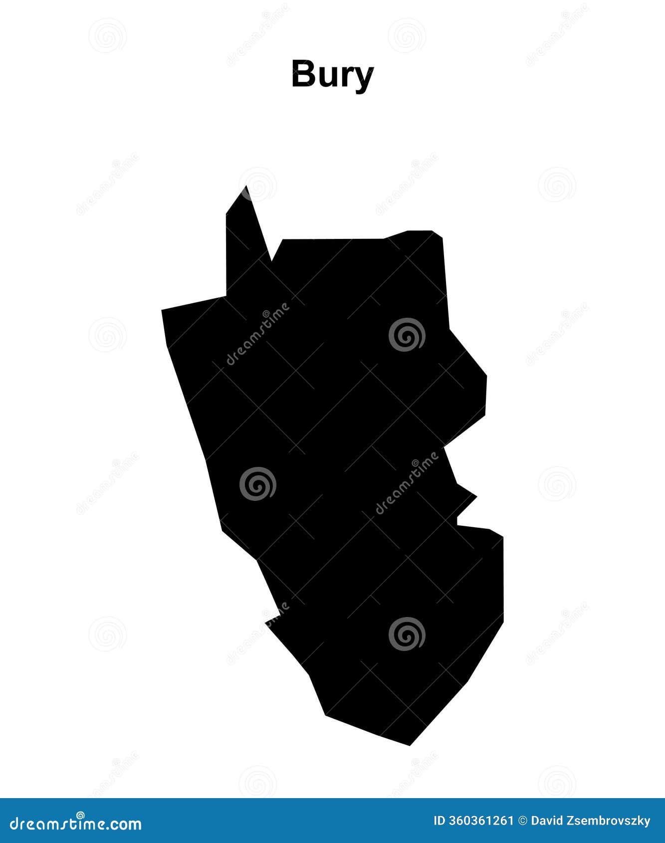 Bury outline map stock vector. Illustration of shape - 360361261