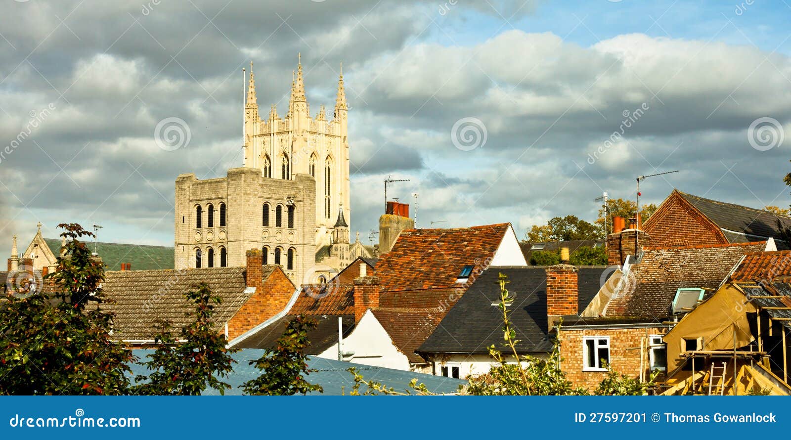 Bury St Edmunds stock image. Image of blue, clouds, roof - 27597201