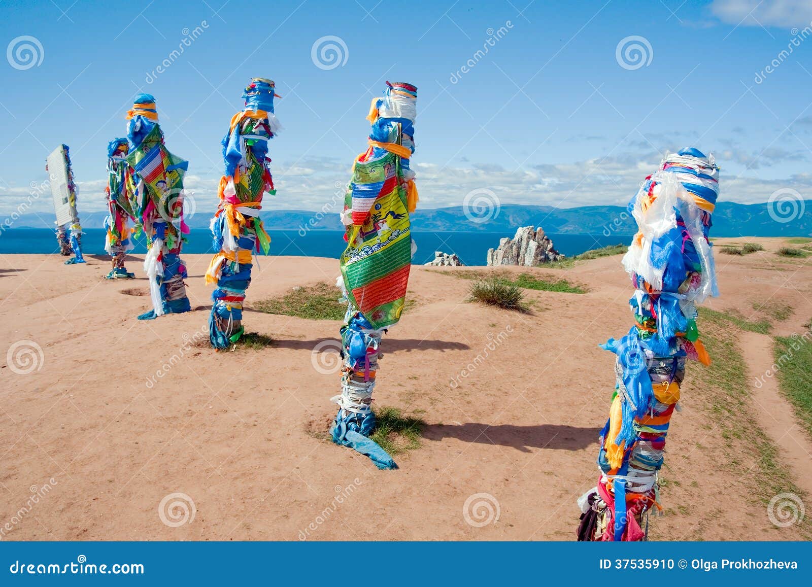Buryat Traditional Pagan Holy Poles By Lake Baikal Royalty-Free Stock ...