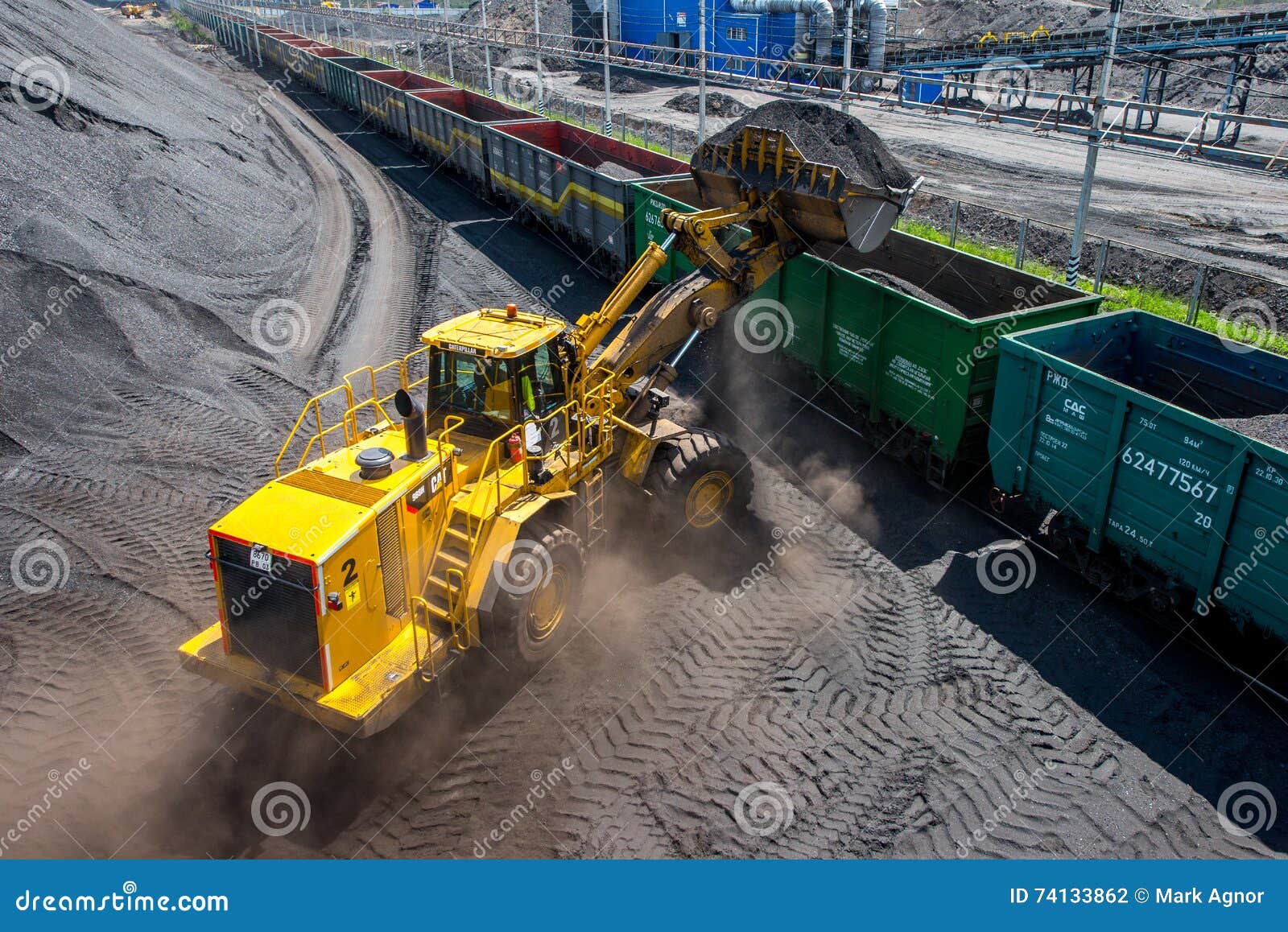 Burytia,Russia - June, 2016: Loading Cargos with Coal at Railway ...