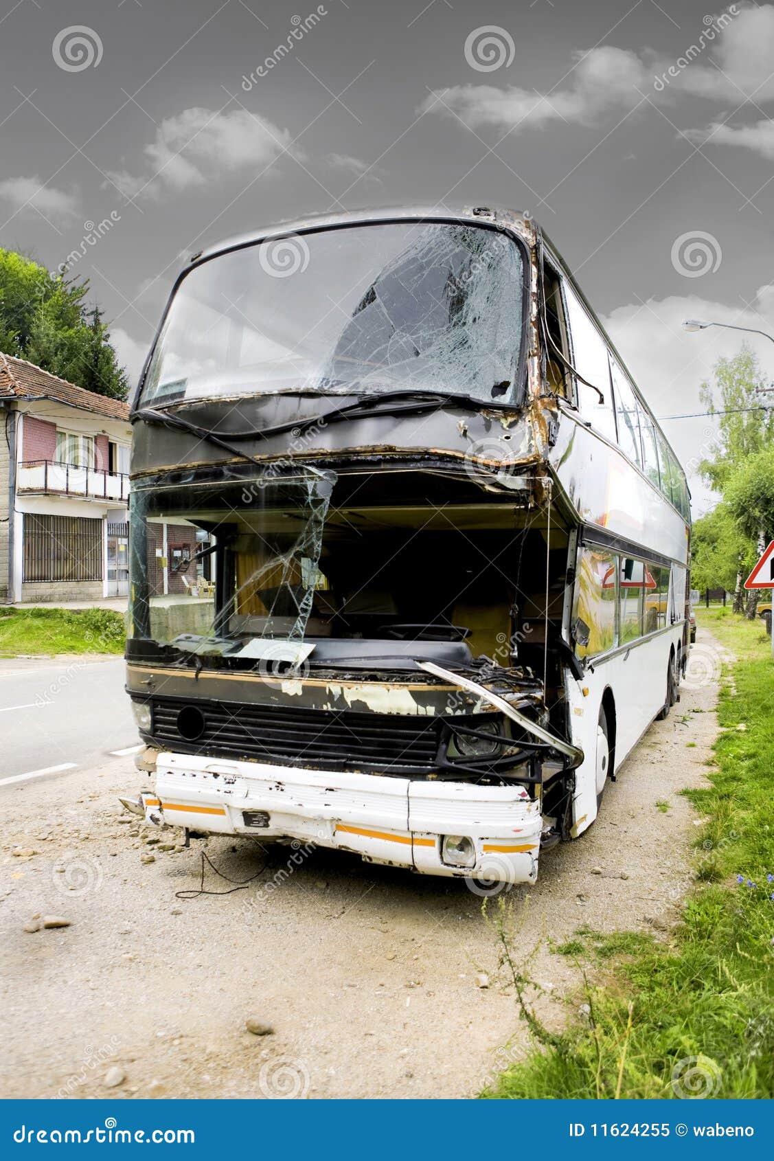 Bus accident stock image. Image of disrepair, flashing - 11624255
