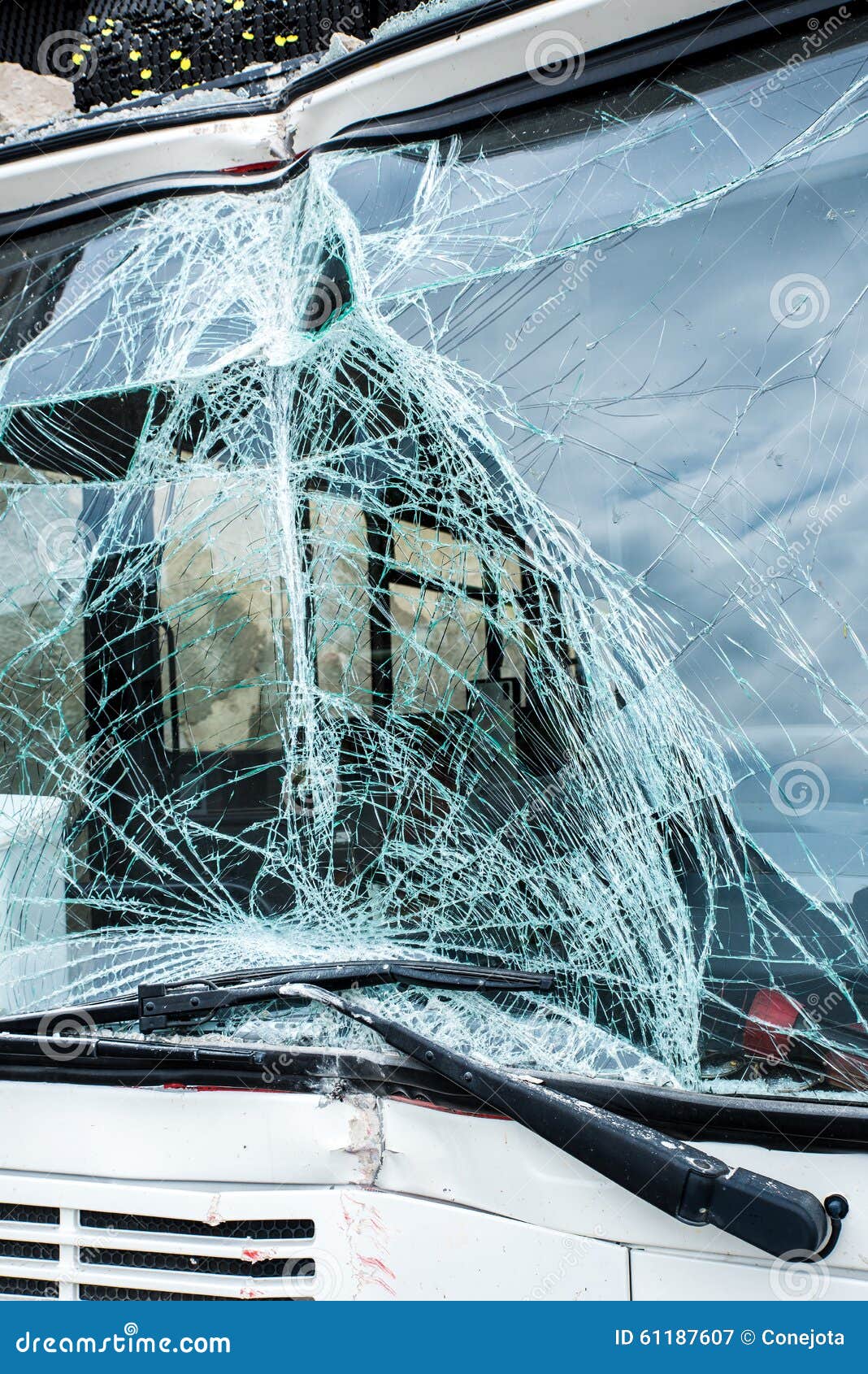 Bus accident stock image. Image of brake, glass, destruction - 61187607