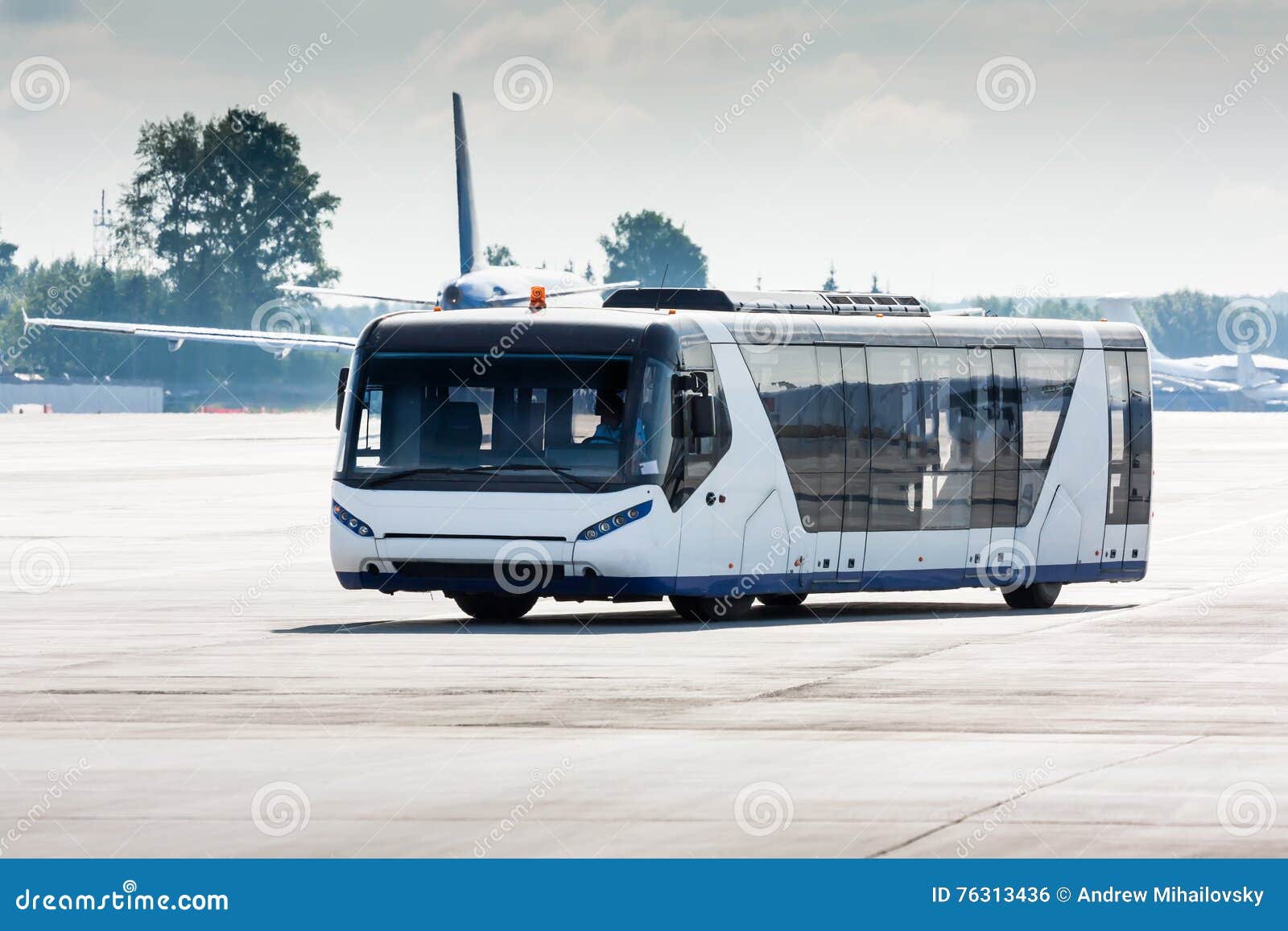 Bus on the airport apron stock photo. Image of runway - 76313436