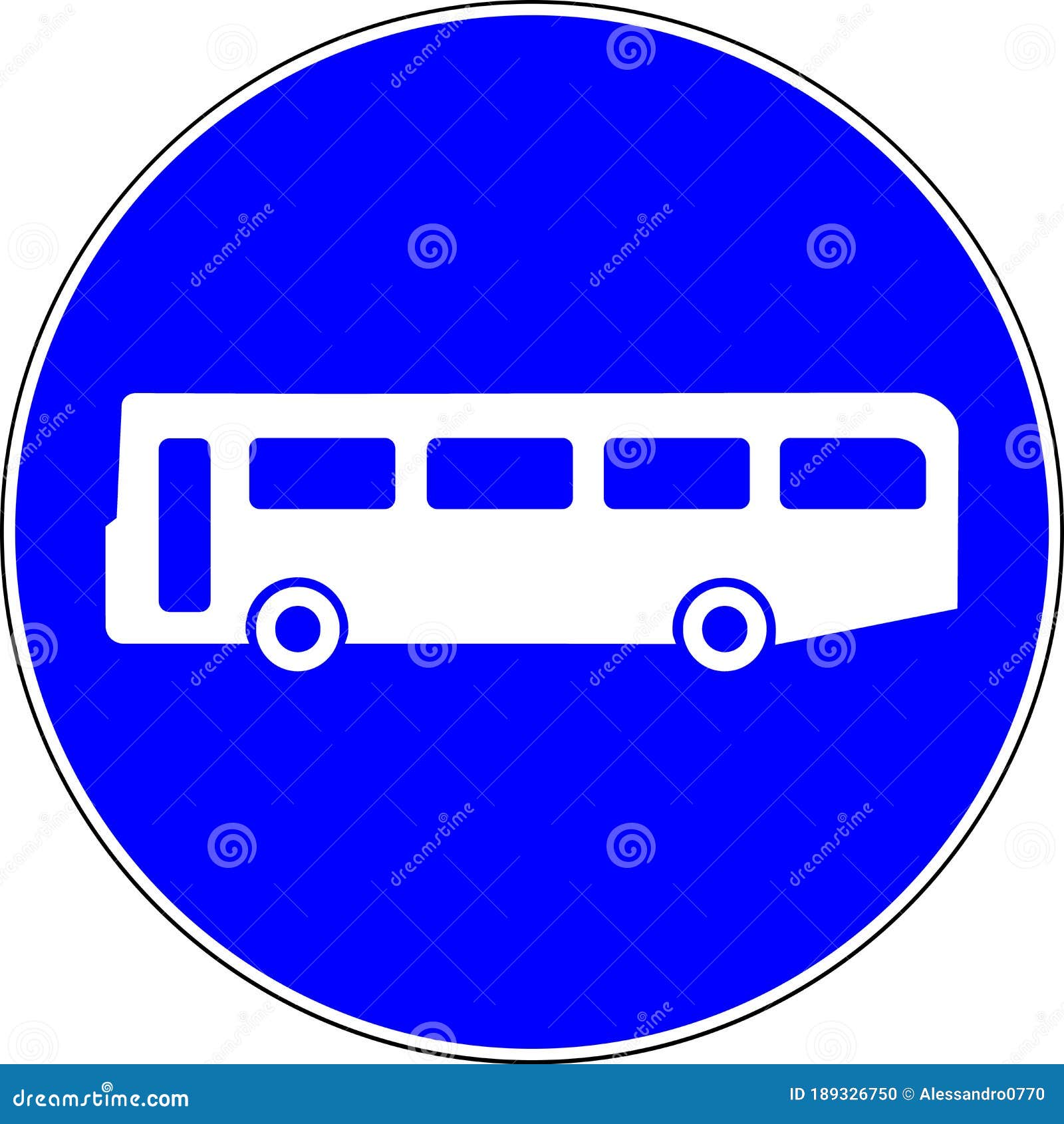 Bus allowed blue sign stock illustration. Illustration of permitted ...