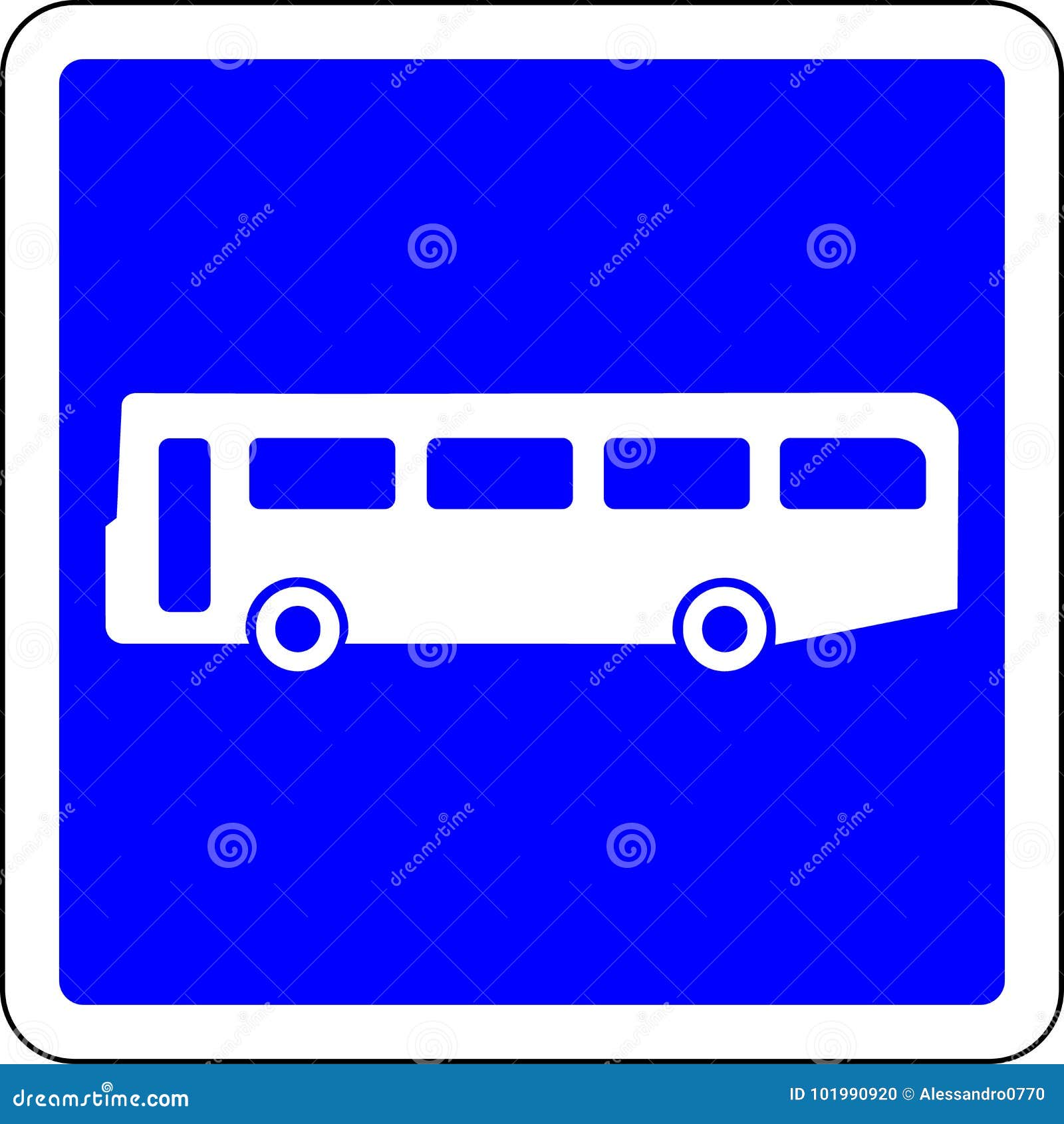 Bus allowed road sign stock illustration. Illustration of authorized ...