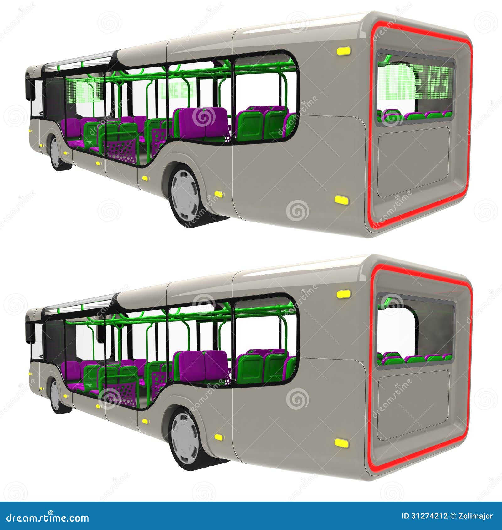 Bus back stock illustration. Illustration of cool, urban - 31274212