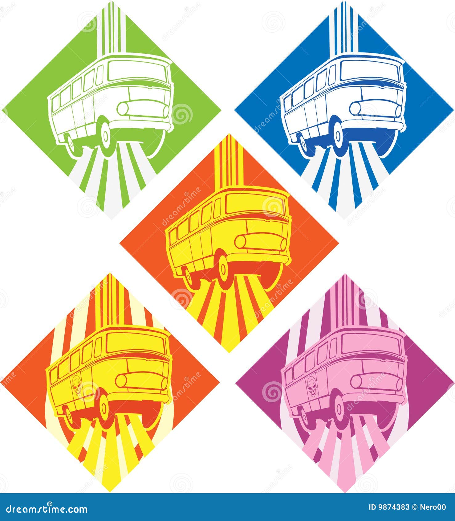 Bus background set stock vector. Illustration of background - 9874383