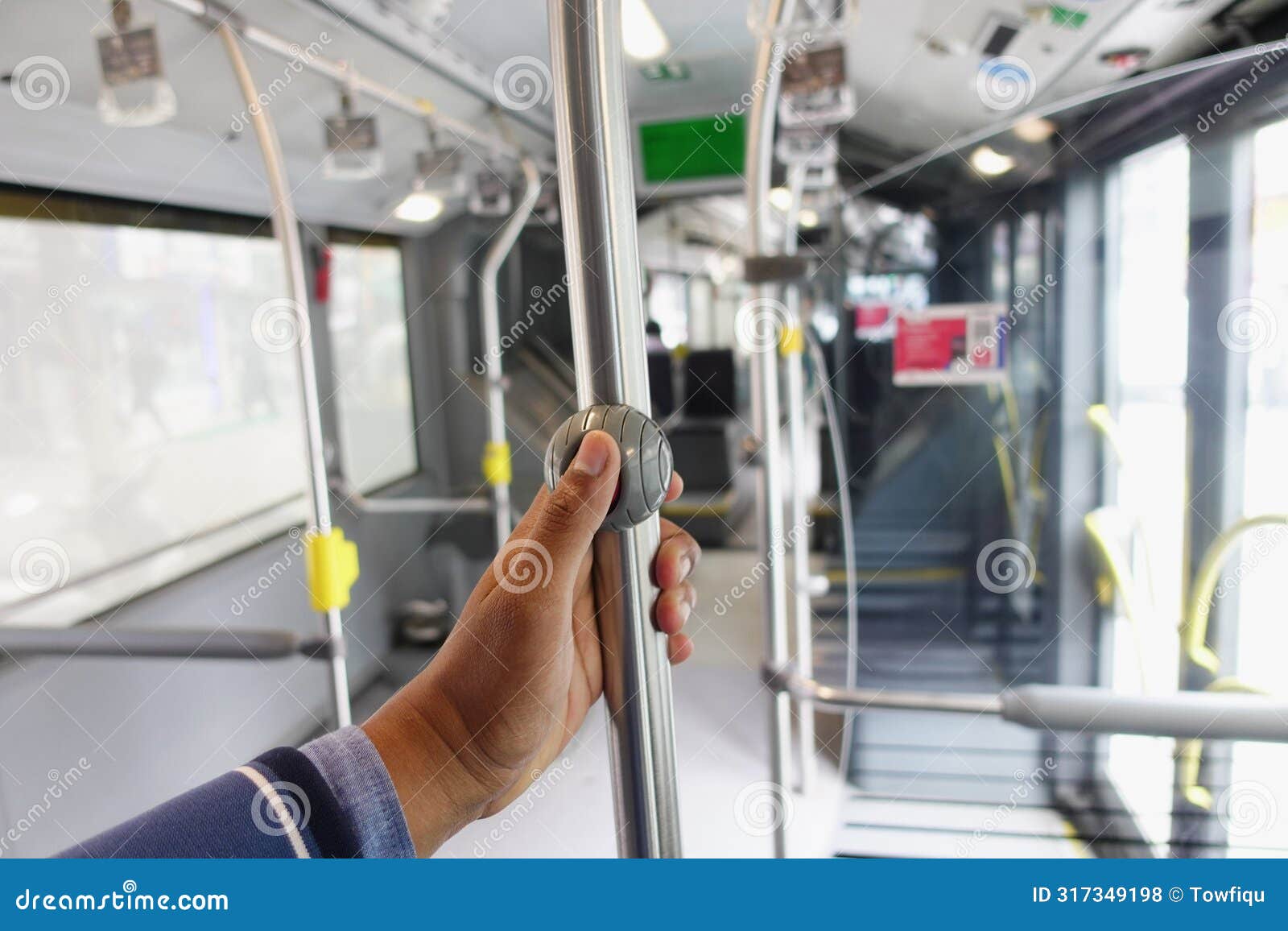 Closeup of Bus Bell Switch for Stop Inside the Public Bus Stock Photo ...