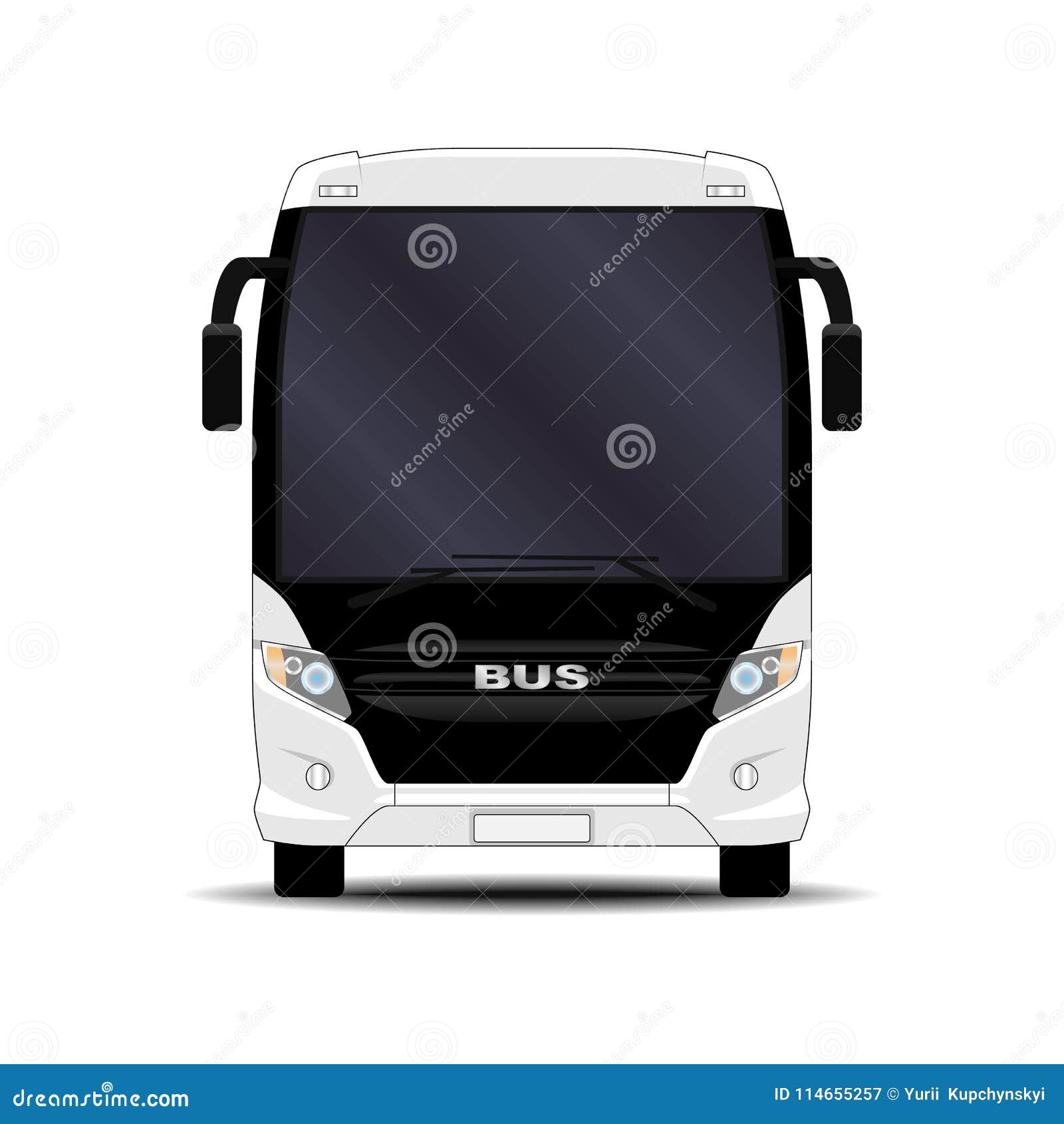 Bus bianco realistico illustrazione di stock. Illustrazione di ...