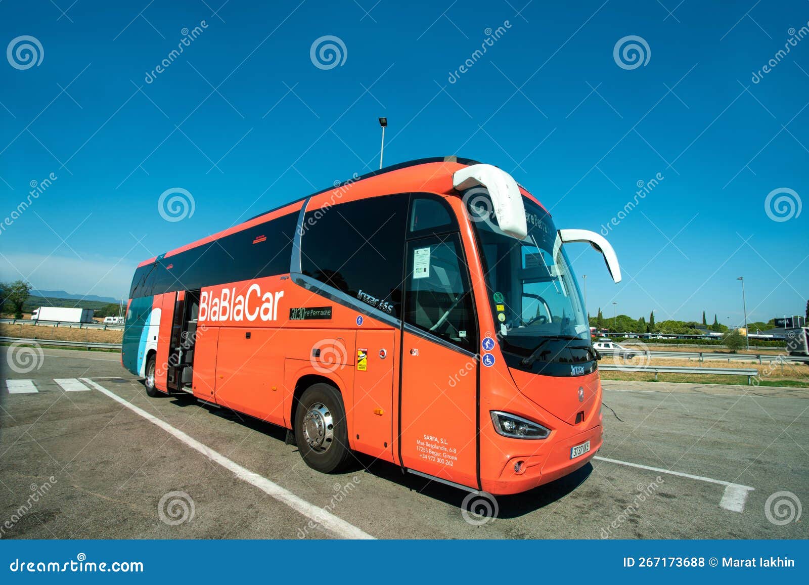 Bus BlaBlaCar from Spain on Stop in Direction of French Riviera ...