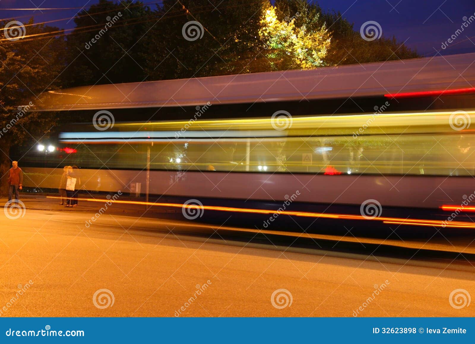 Bus Blur at Night stock photo. Image of fast, colors - 32623898