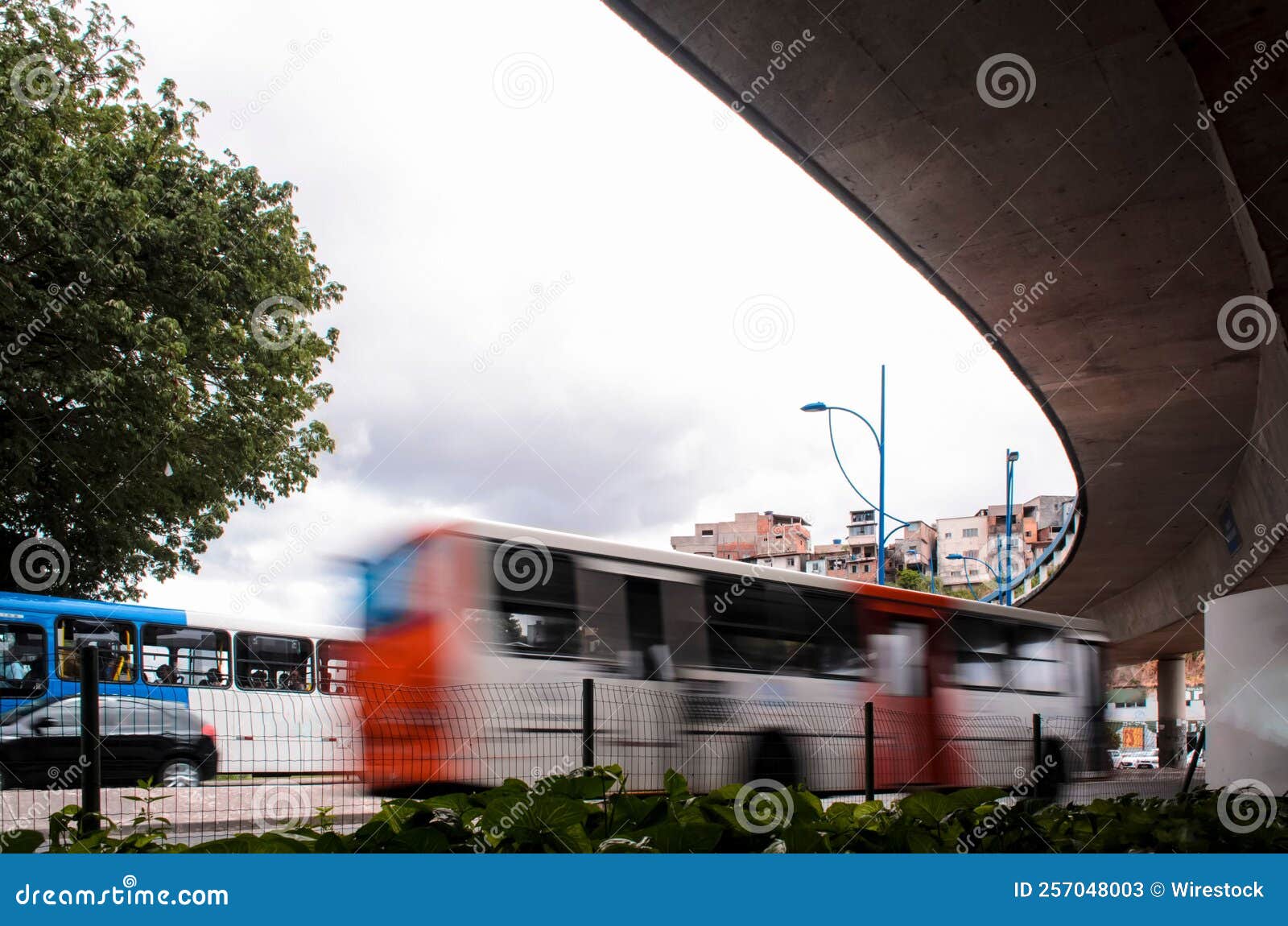 Bus Captured in Low-speed Movement on the Streets Editorial Stock Photo ...