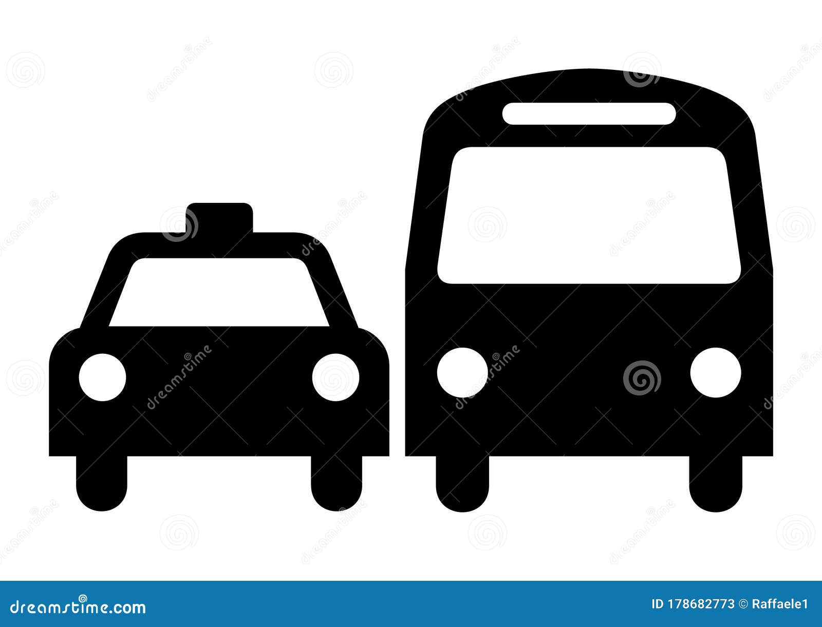 Bus and Car Icon for Use with Signs or Buttons Stock Illustration ...