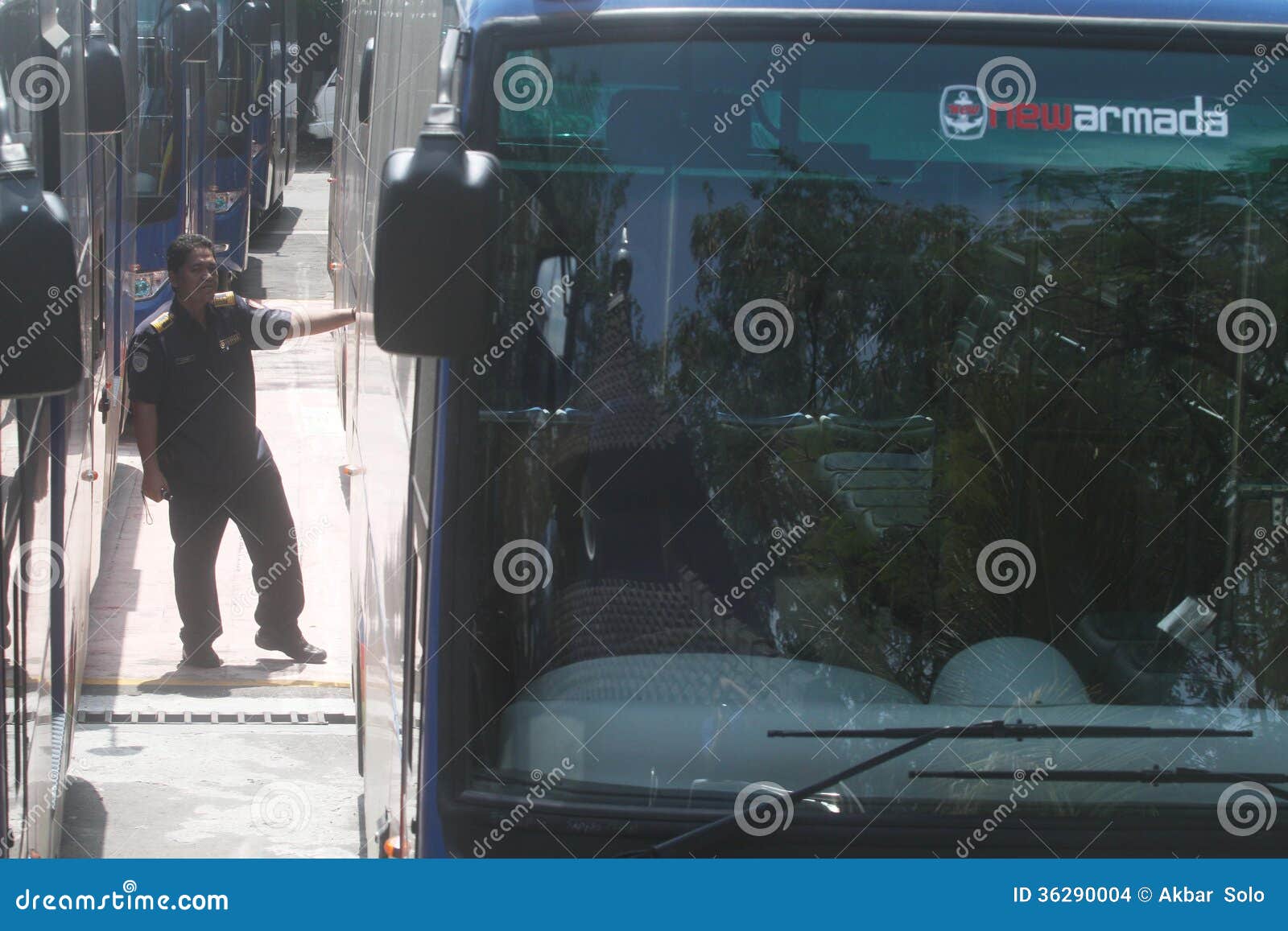 Bus checking editorial stock image. Image of road, check - 36290004