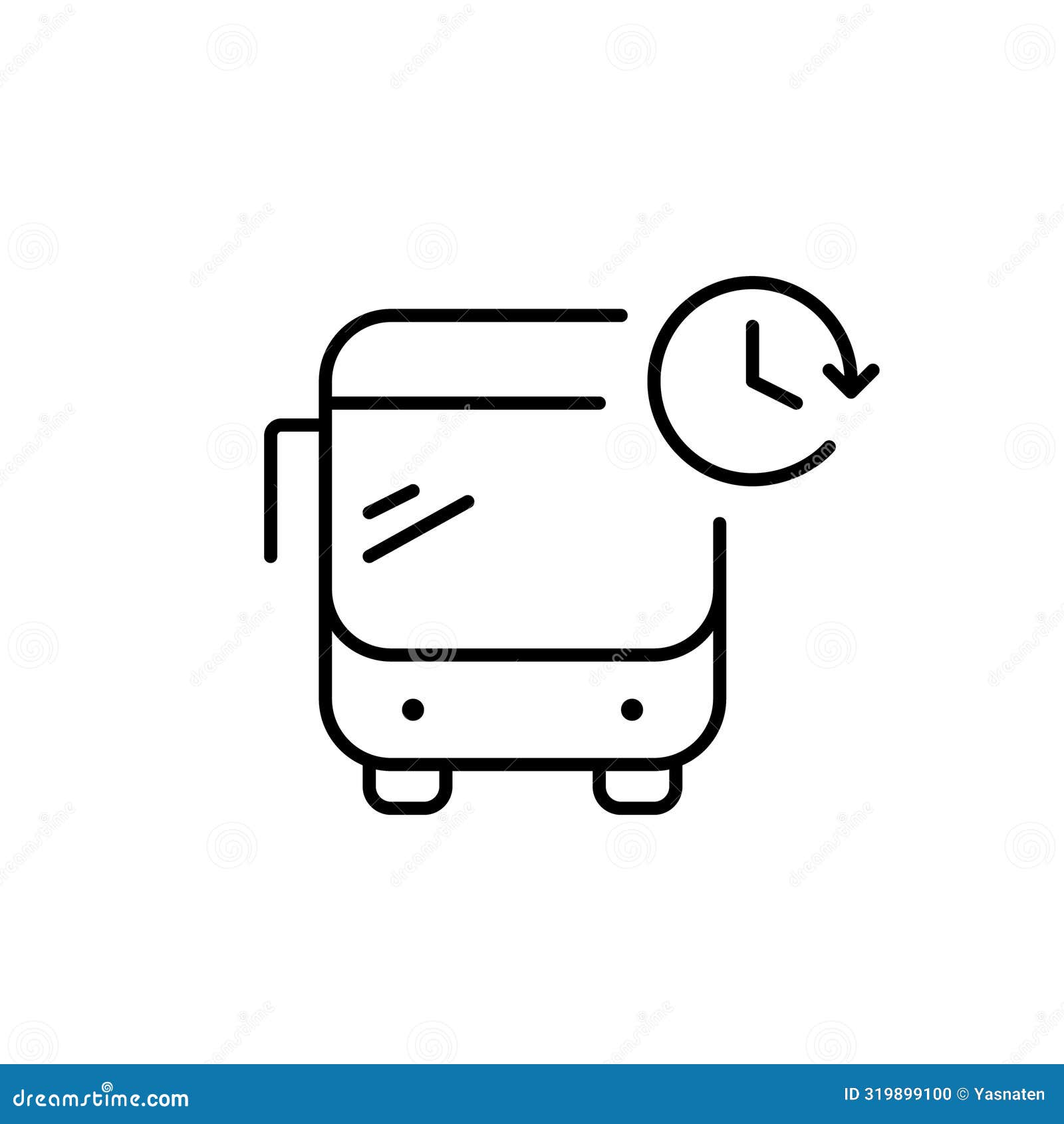 Bus and Clock. Public Transportation Schedule. Urban Mobility. Pixel ...