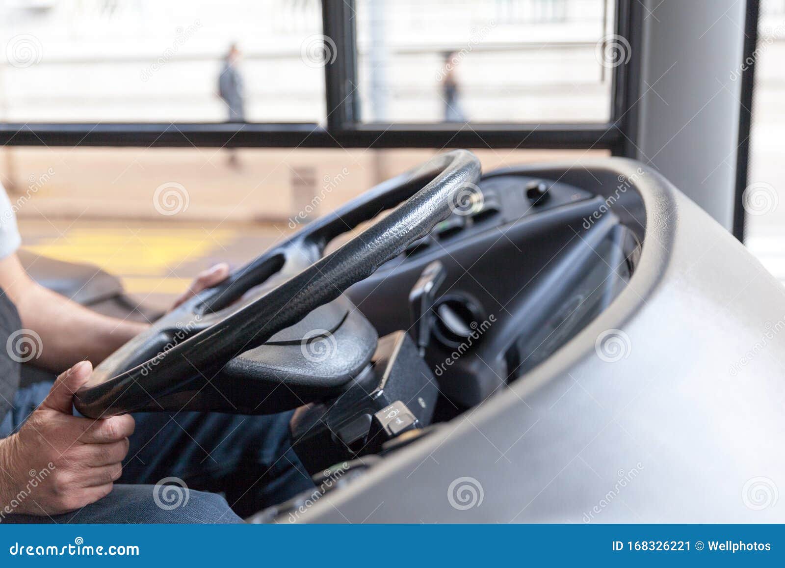 Bus or Coach Driver at Work Stock Image - Image of control, detail ...