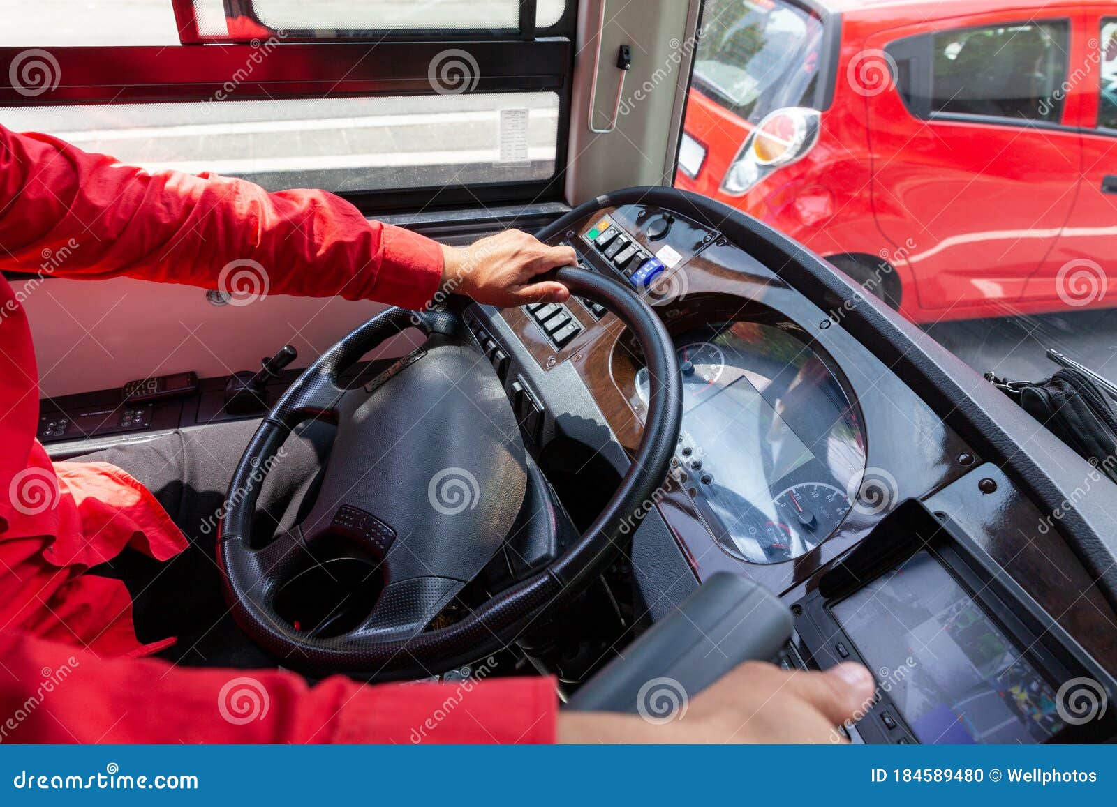 Public Transit Bus Driver at Work Stock Photo - Image of passenger ...