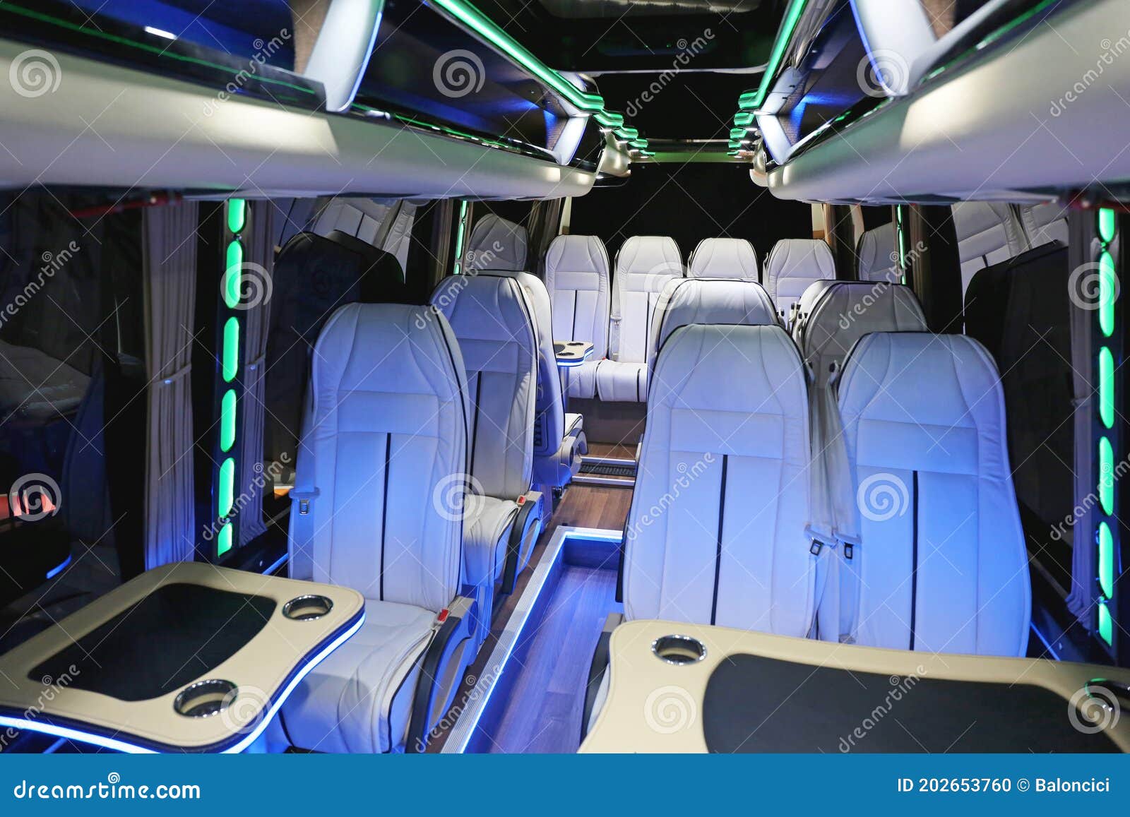 Coach Bus Cabin stock photo. Image of night, mini, transport - 202653760
