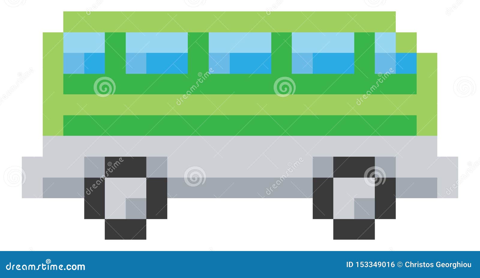 Bus Coach Pixel 8 Bit Video Game Art Icon Stock Vector - Illustration ...