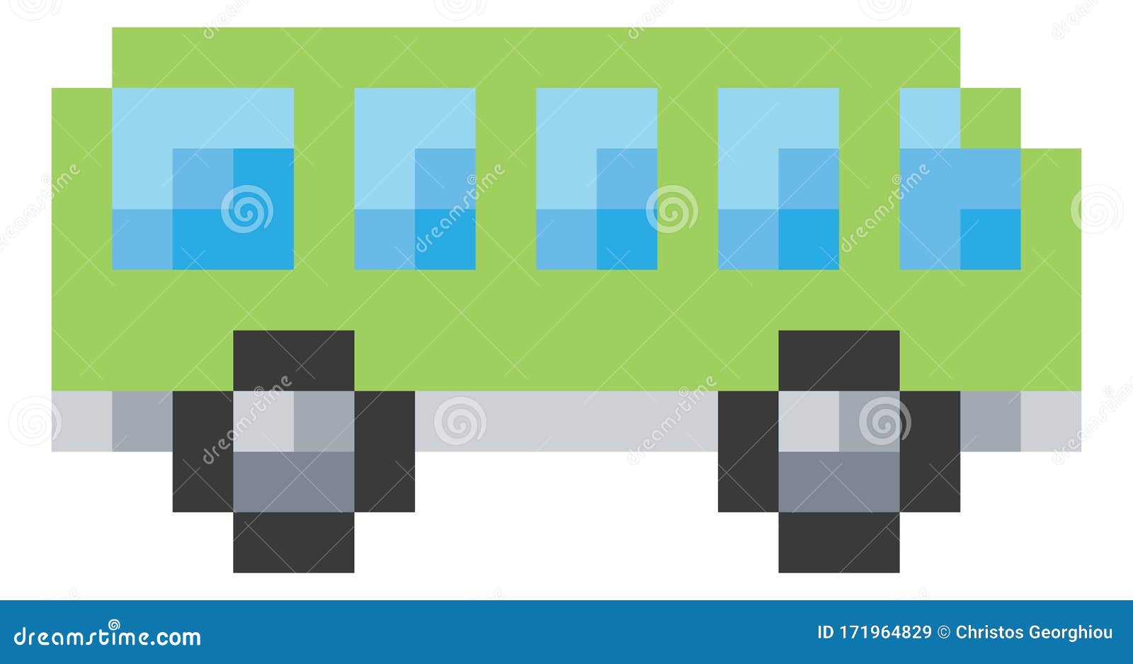 Bus Coach Pixel 8 Bit Video Game Art Icon Stock Vector - Illustration ...