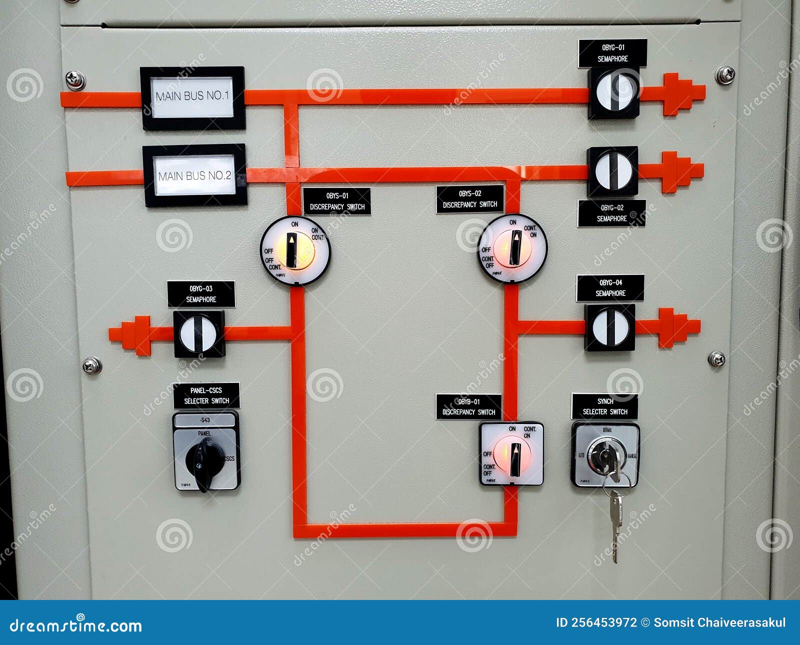 Bus Coupler, Double Bus, Single Circuit Breaker. Stock Photo - Image of ...