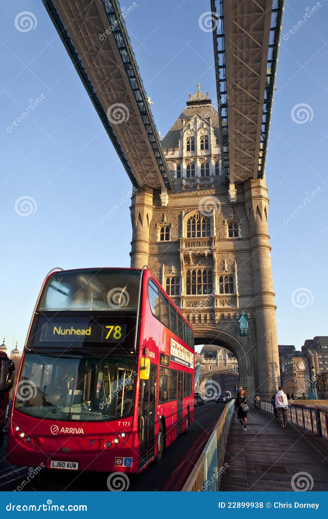 Bus Crossing Tower Bridge in London Editorial Stock Photo - Image of ...