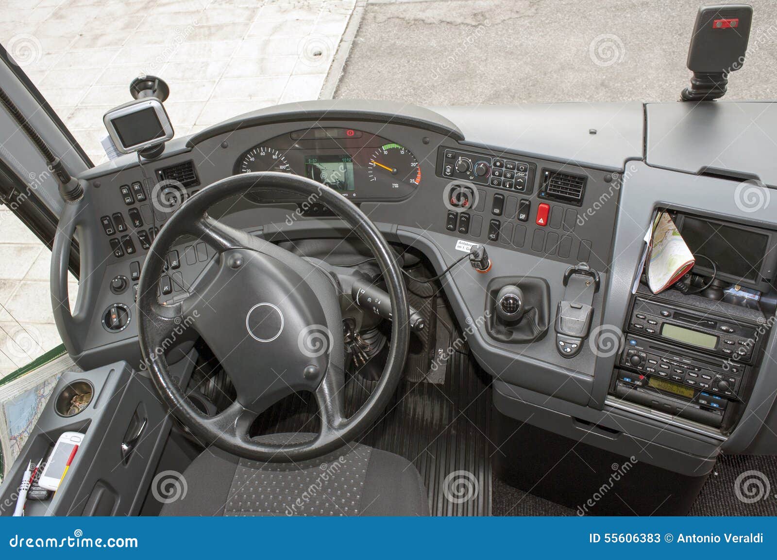A bus dashboard stock image. Image of automotive, macro - 55606383