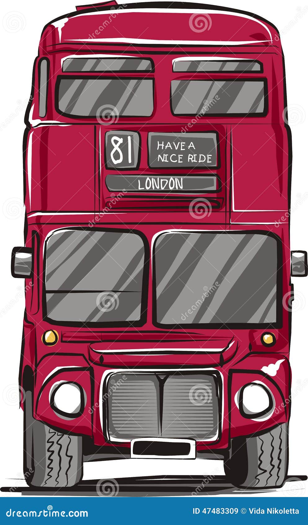 Bus di Londra illustrazione di stock. Illustrazione di tiraggio - 47483309