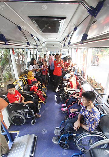 Bus for disabled people editorial photography. Image of java - 36289872