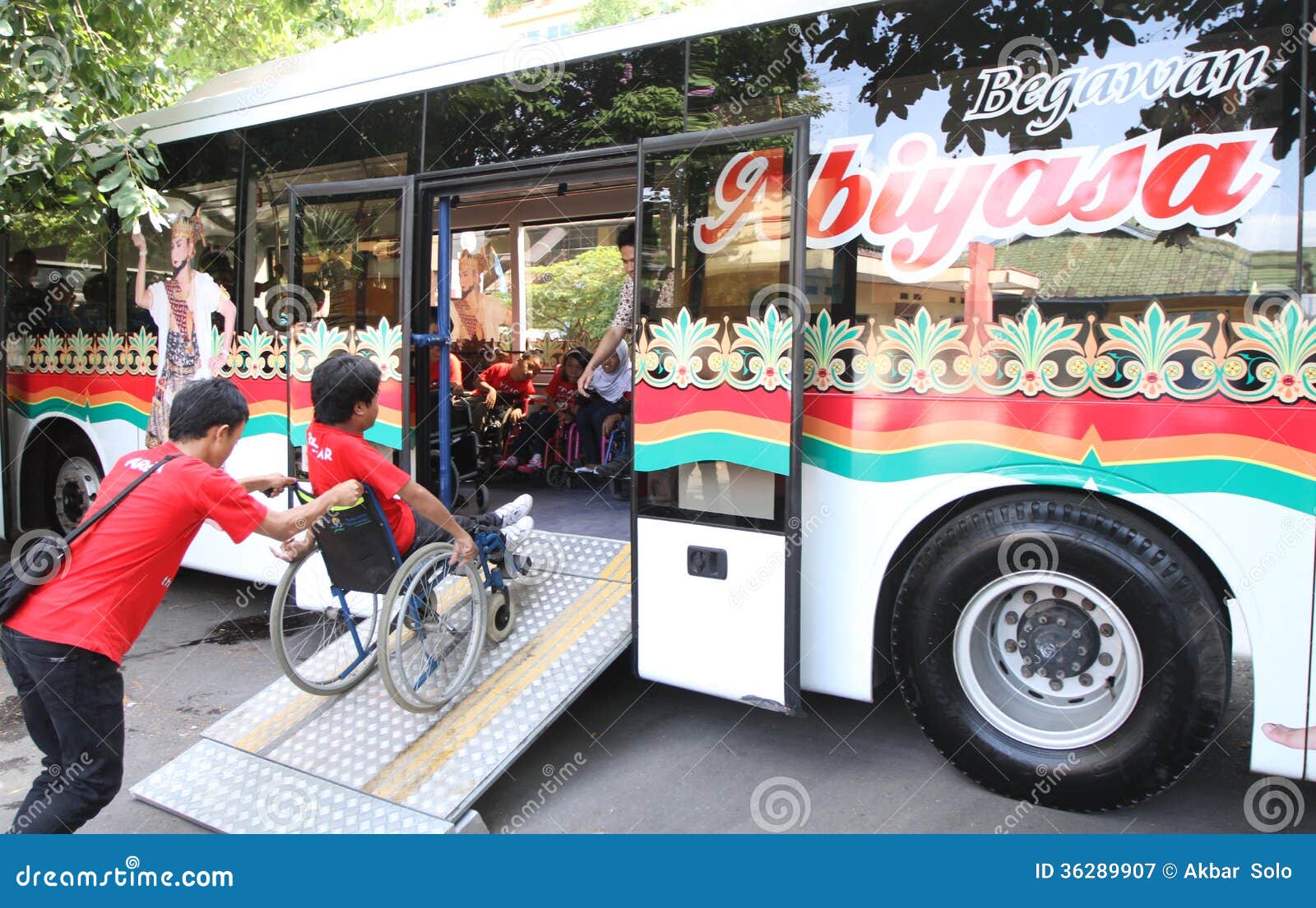 Bus for disabled people editorial photography. Image of java - 36289907