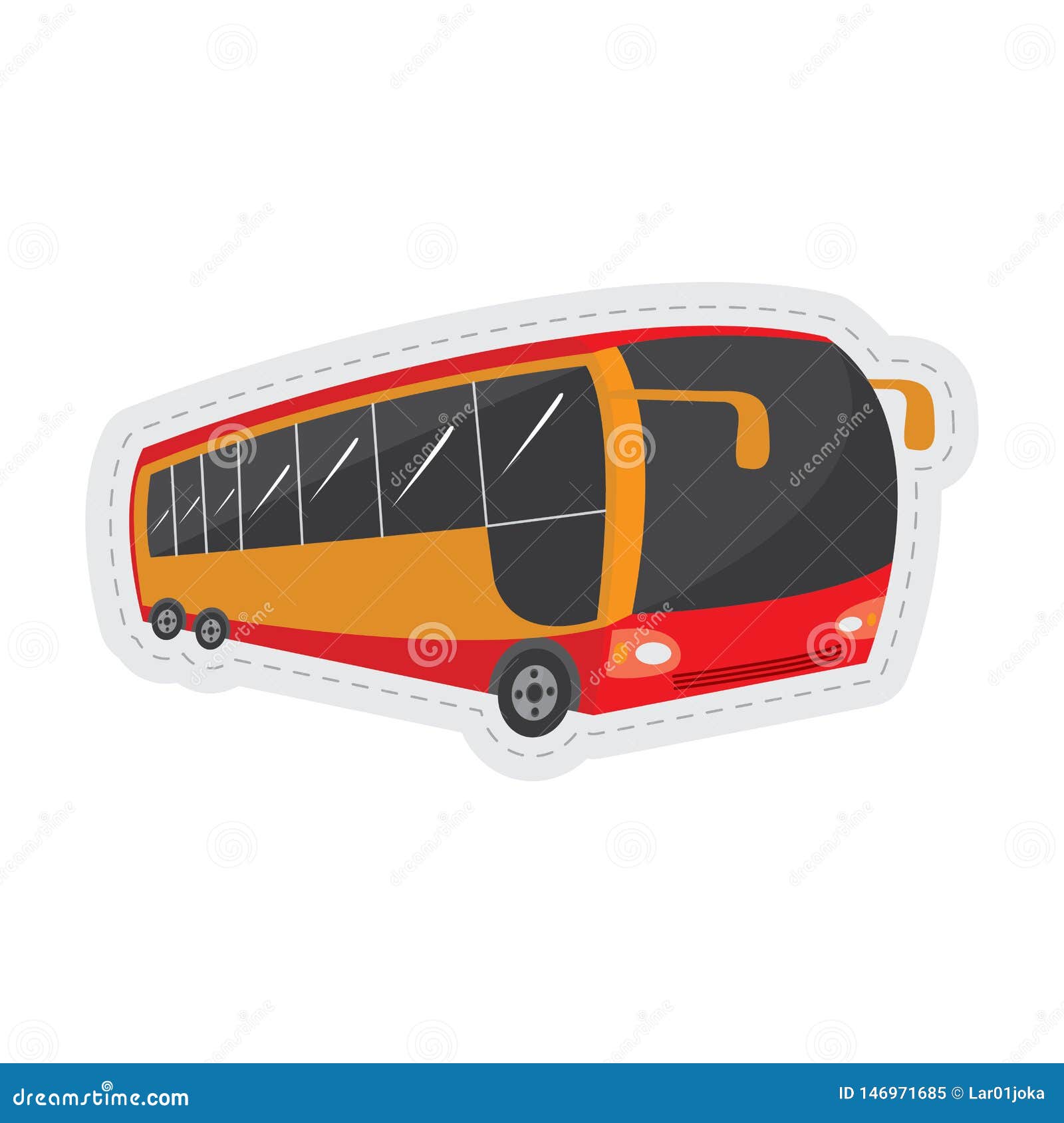 Bus dotted sticker stock vector. Illustration of symbol - 146971685