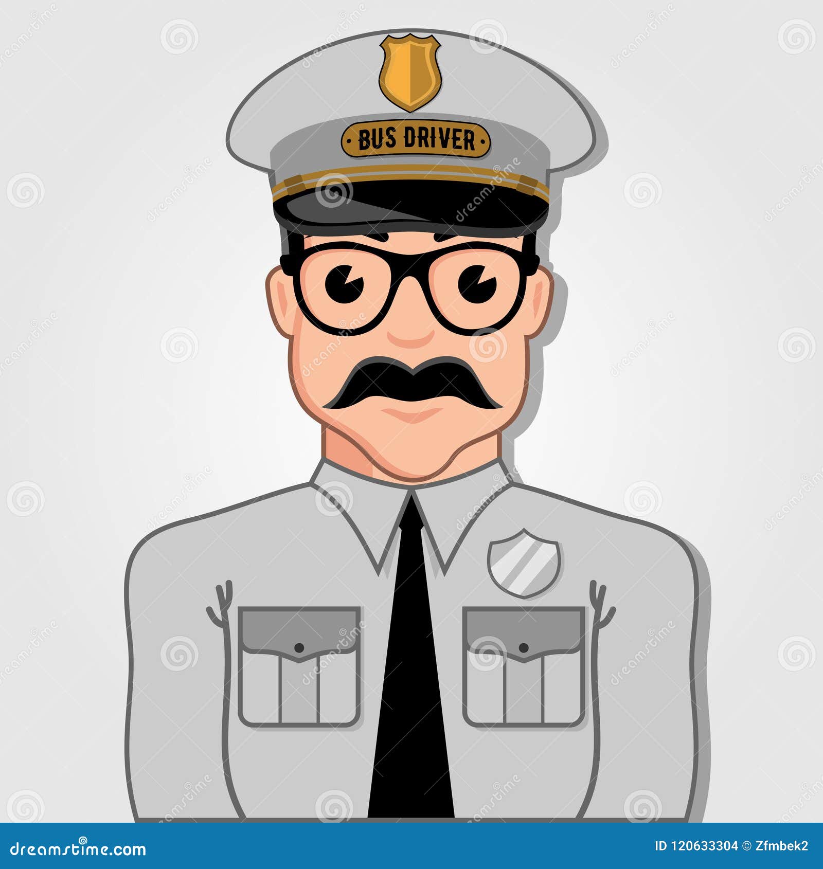 Bus Driver Cartoon Face. stock vector. Illustration of school - 120633304