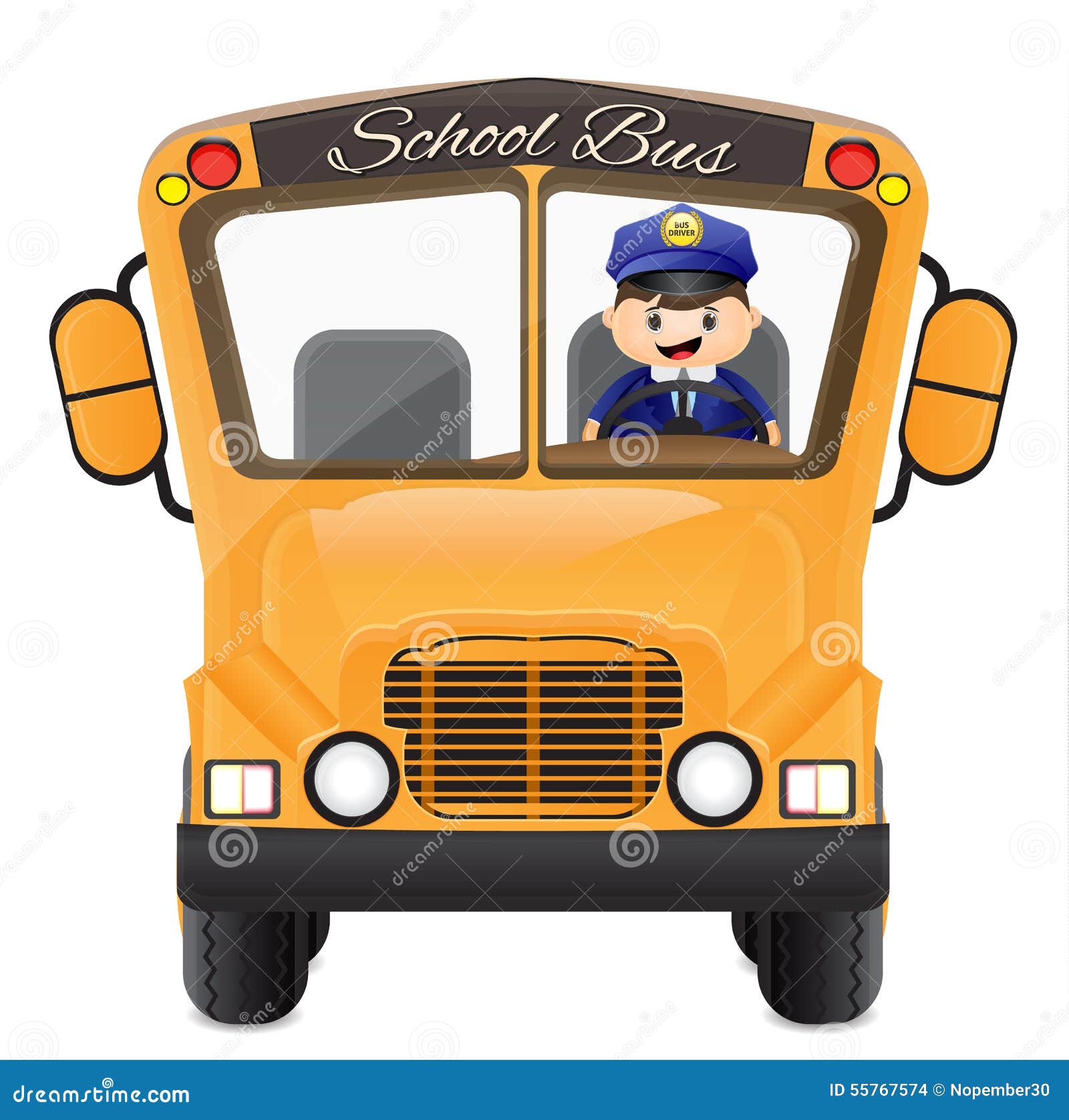 Bus Driver Driving His Bus Stock Vector - Image: 55767574