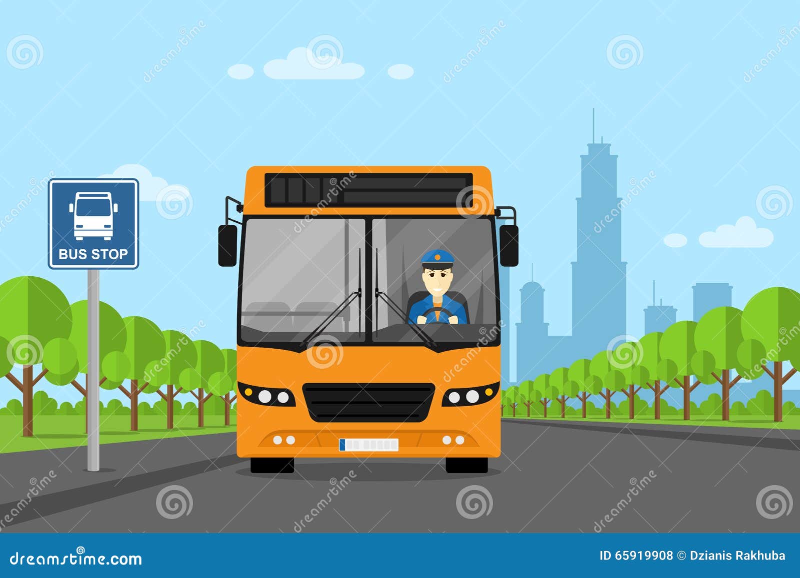 Bus driver picture stock vector. Illustration of smile - 65919908