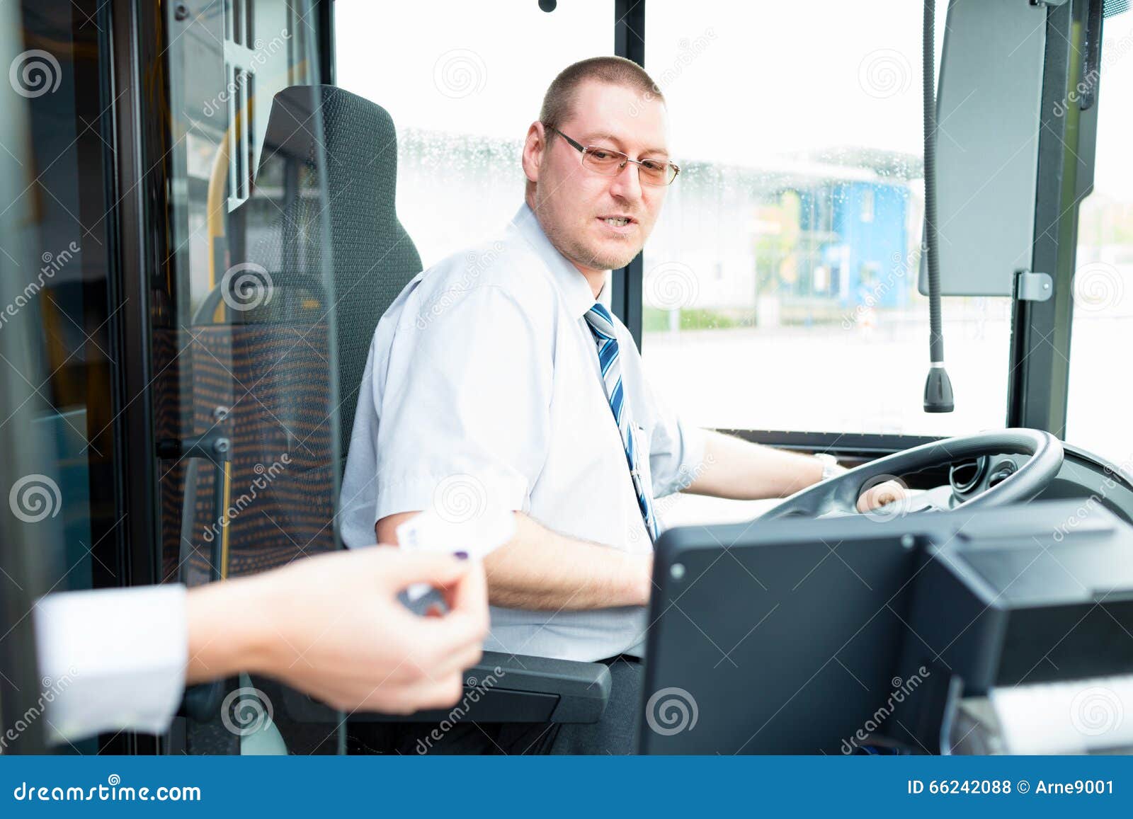 Bus Driver Selling Tickets in Bus Stock Photo - Image of selling ...