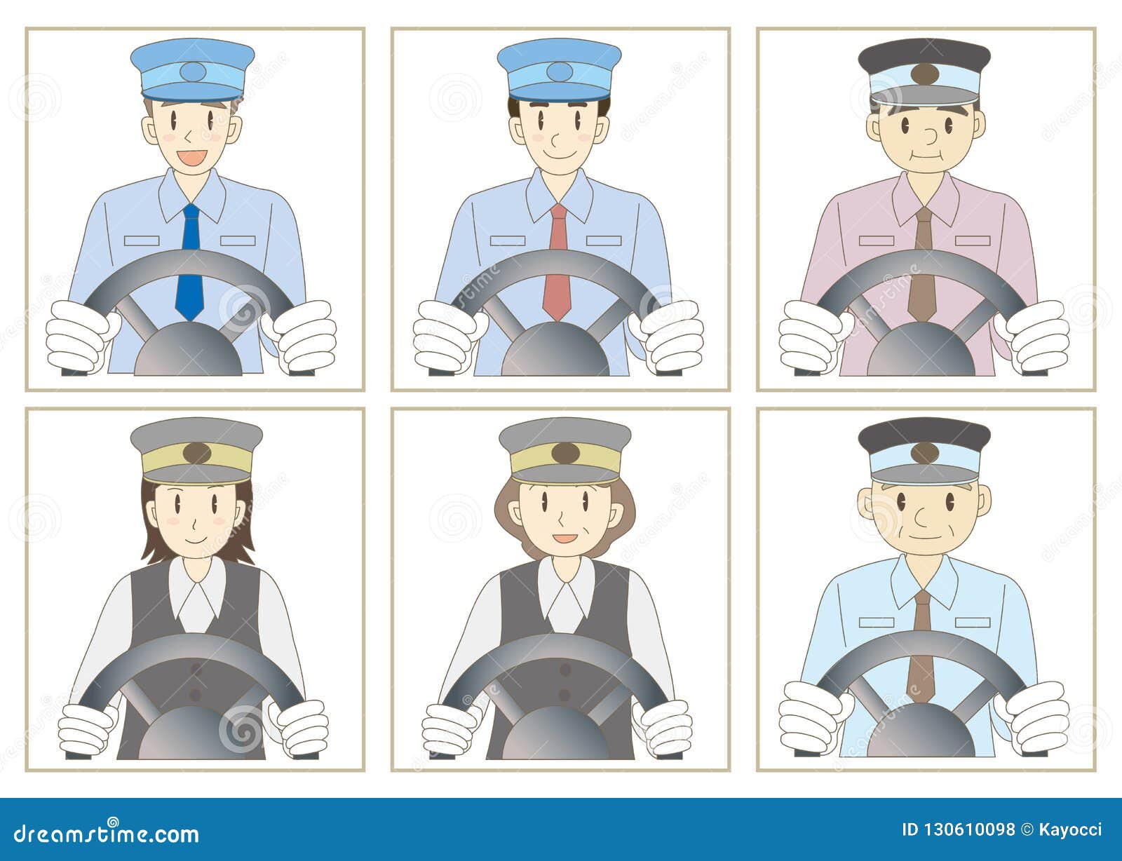 Bus driver set stock vector. Illustration of graphic - 130610098